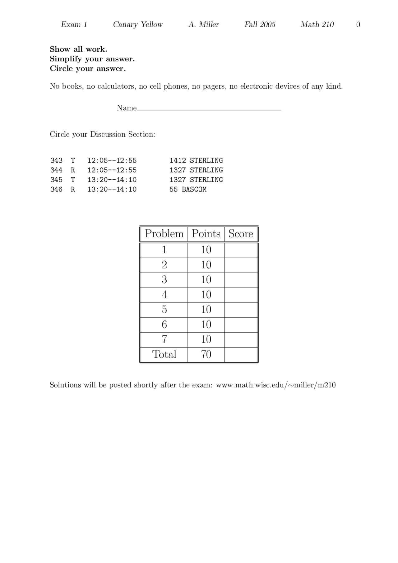 7 Solved Problems on Venn Diagrams and Probability - Exam 1 | MATH 210 - Docsity