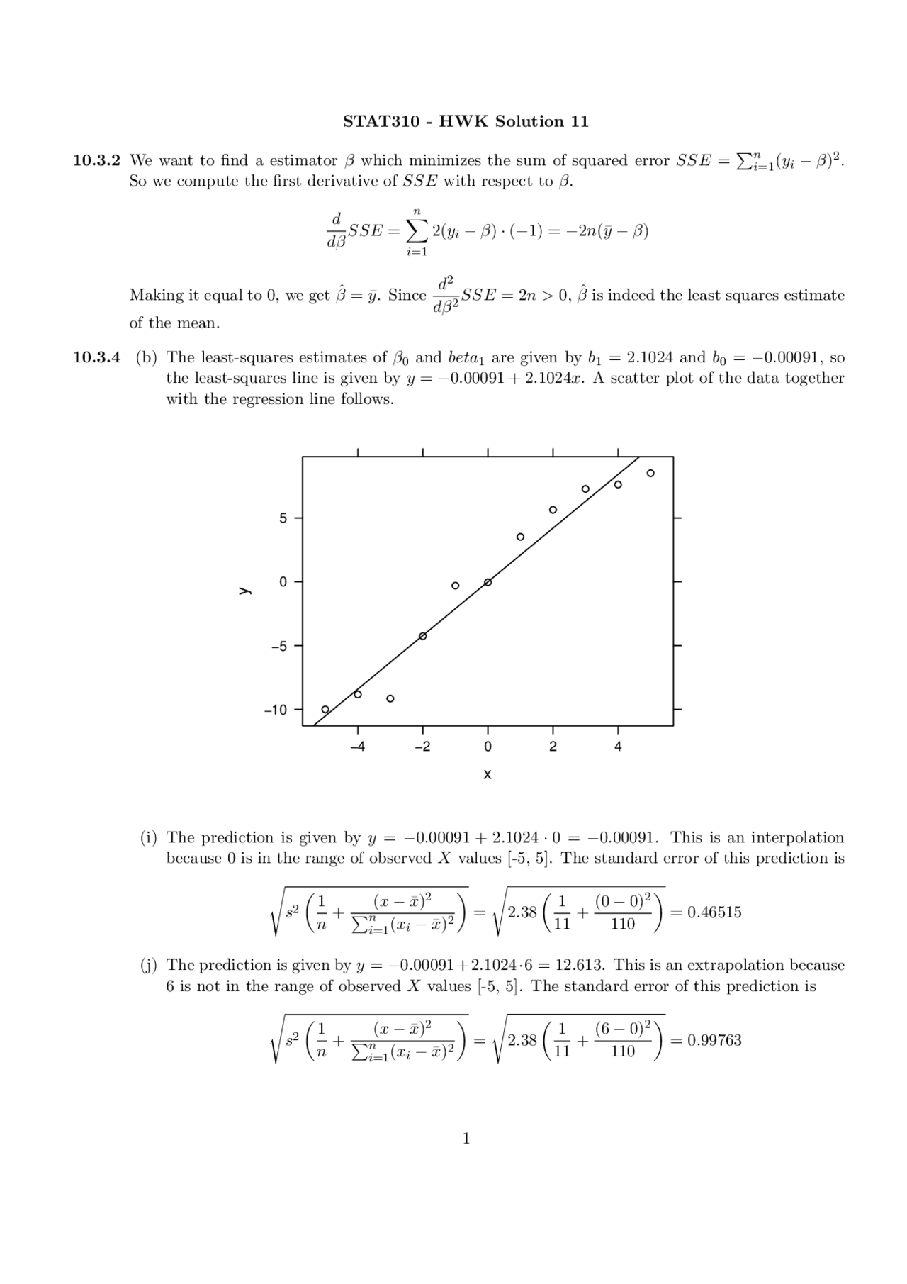Homework 11 Solutions Introduction To Mathematical Statistics Stat