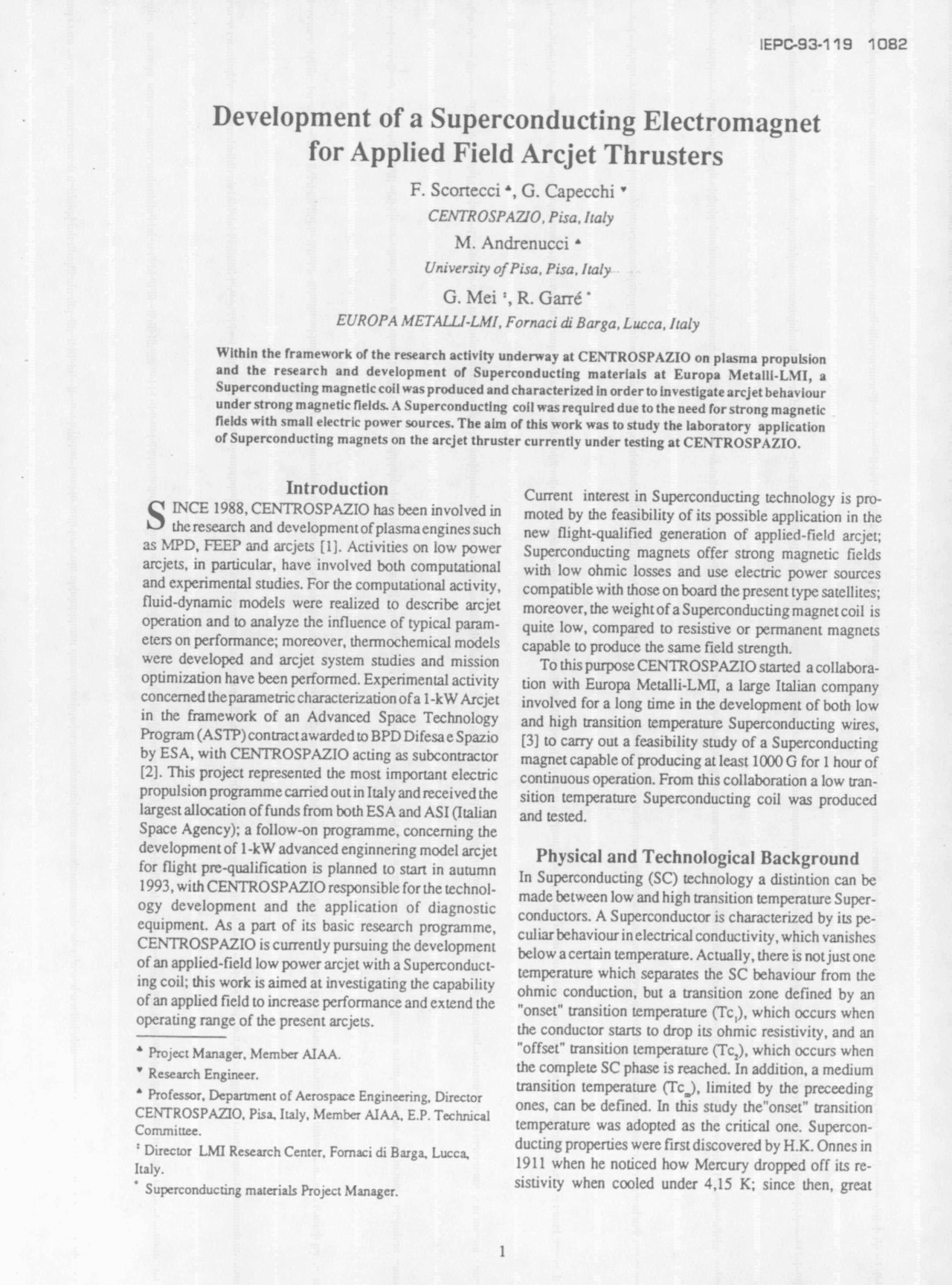 Development Of A Superconducting Electromagnet For Applied Field Arcjet