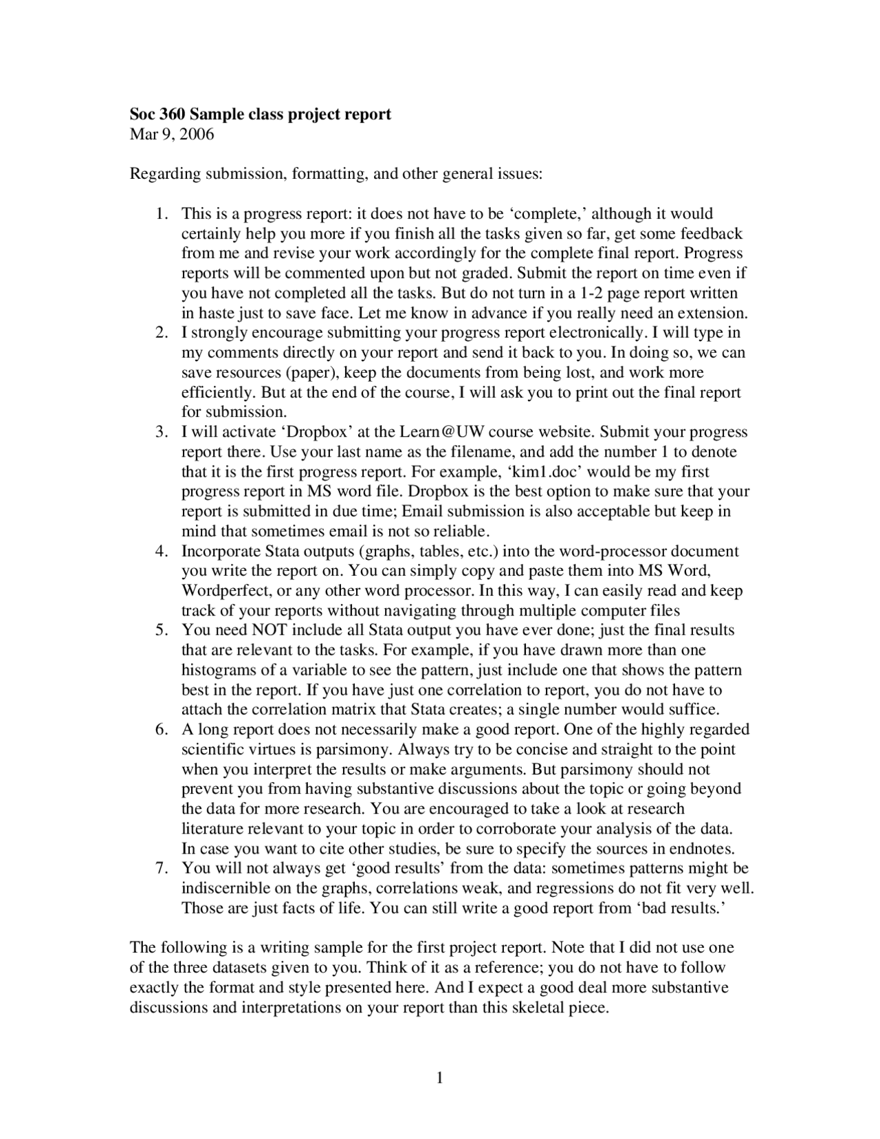 Sample Class Project Report - Statistics for Sociologists I | SOC 360 ...