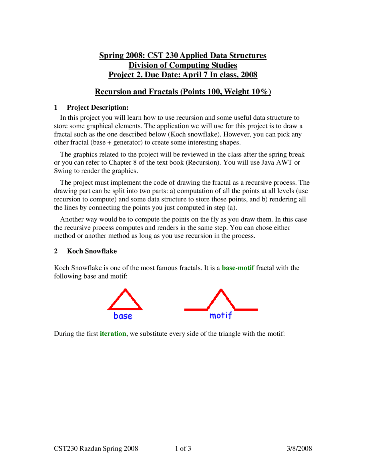 Recursion And Fractals Applied Data Structures Cst 230 Docsity