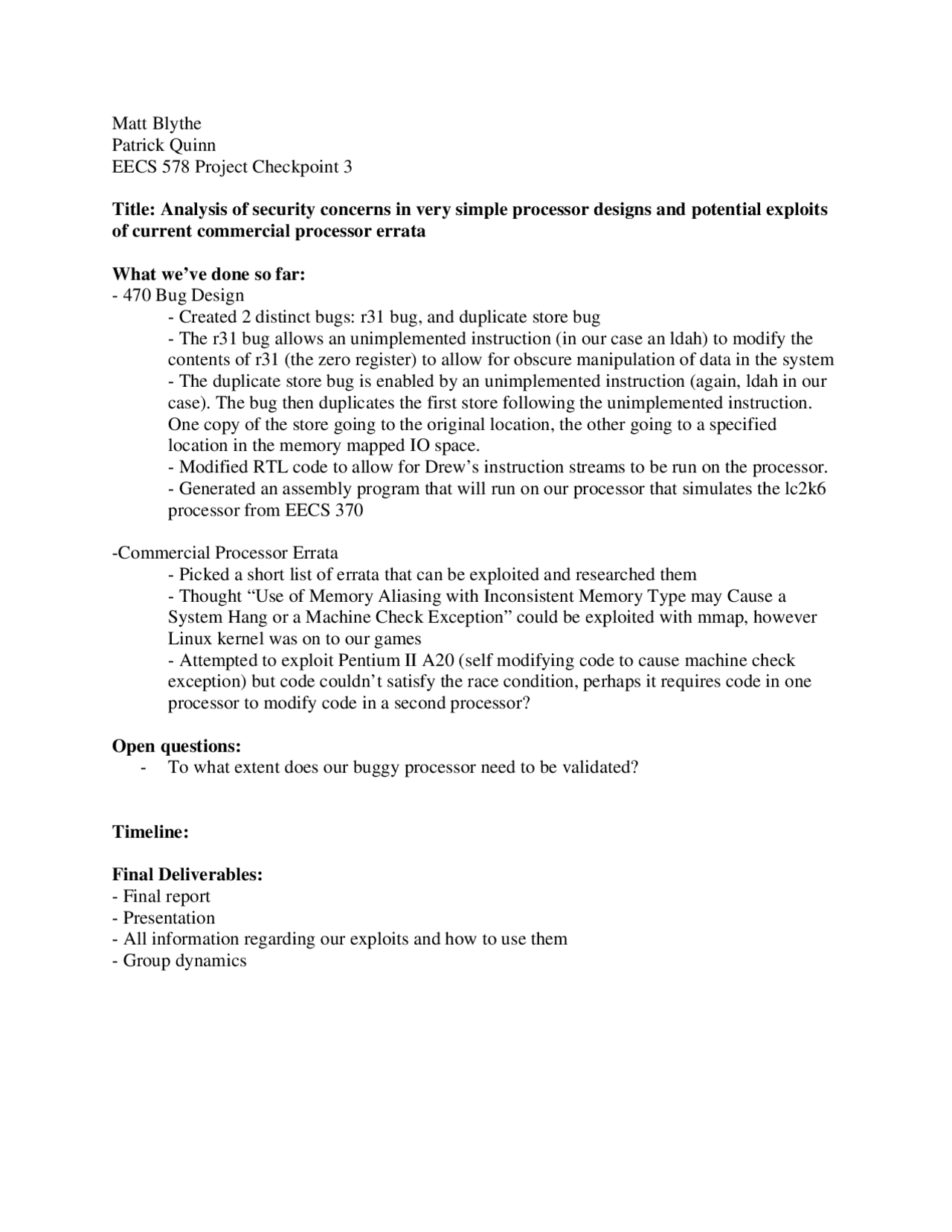 Cad Verification Of Digital Systems Project 3 Eecs 578 Docsity