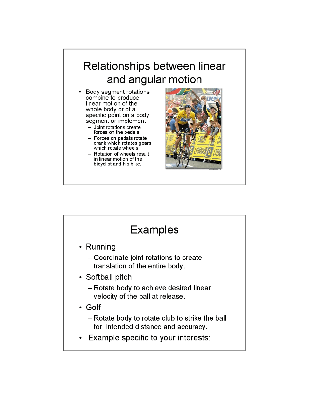 Relationships Between Linear And Angular Motion Lecture Slides Kin