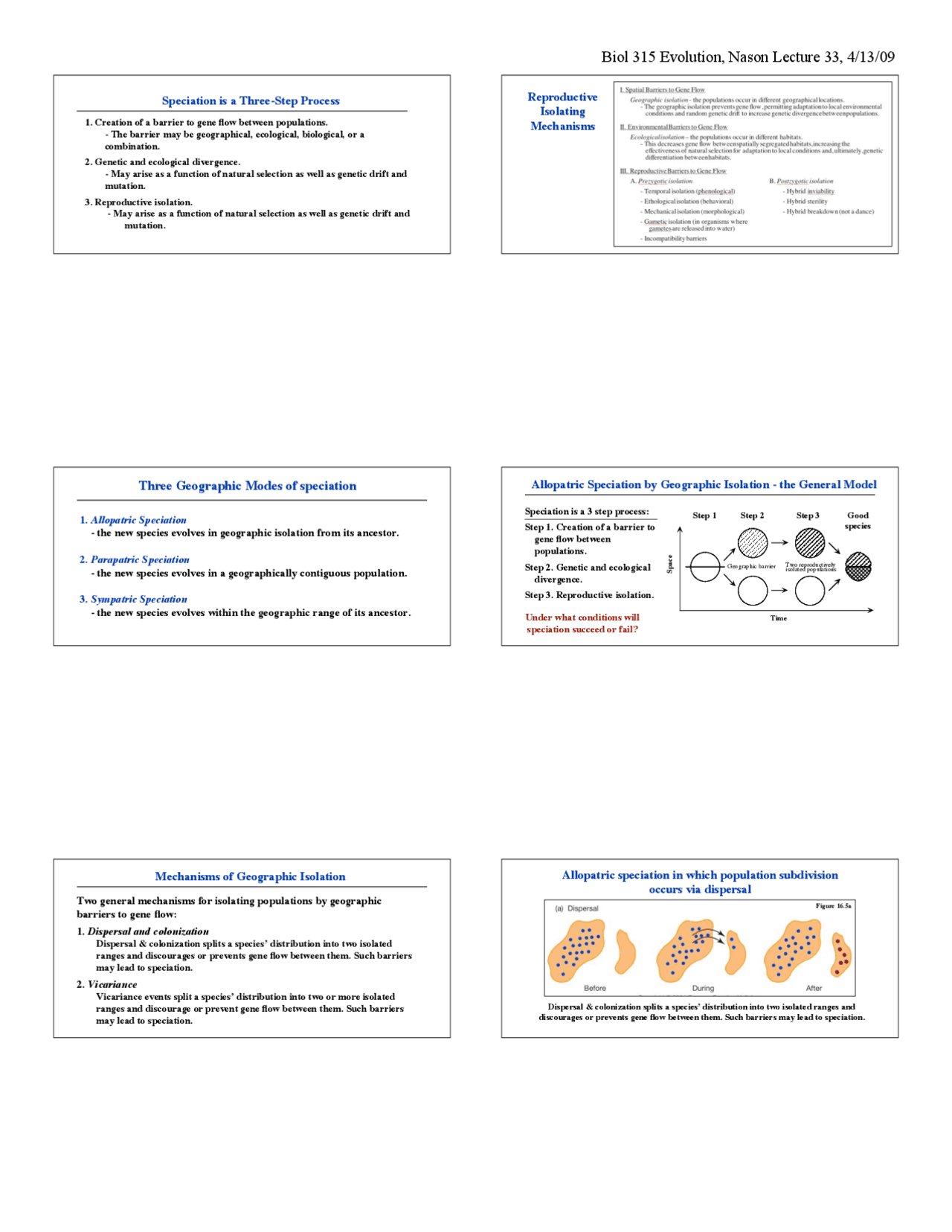 Speciation is a Three Step Process - Laboratory | BIOL 315 | Lab ...
