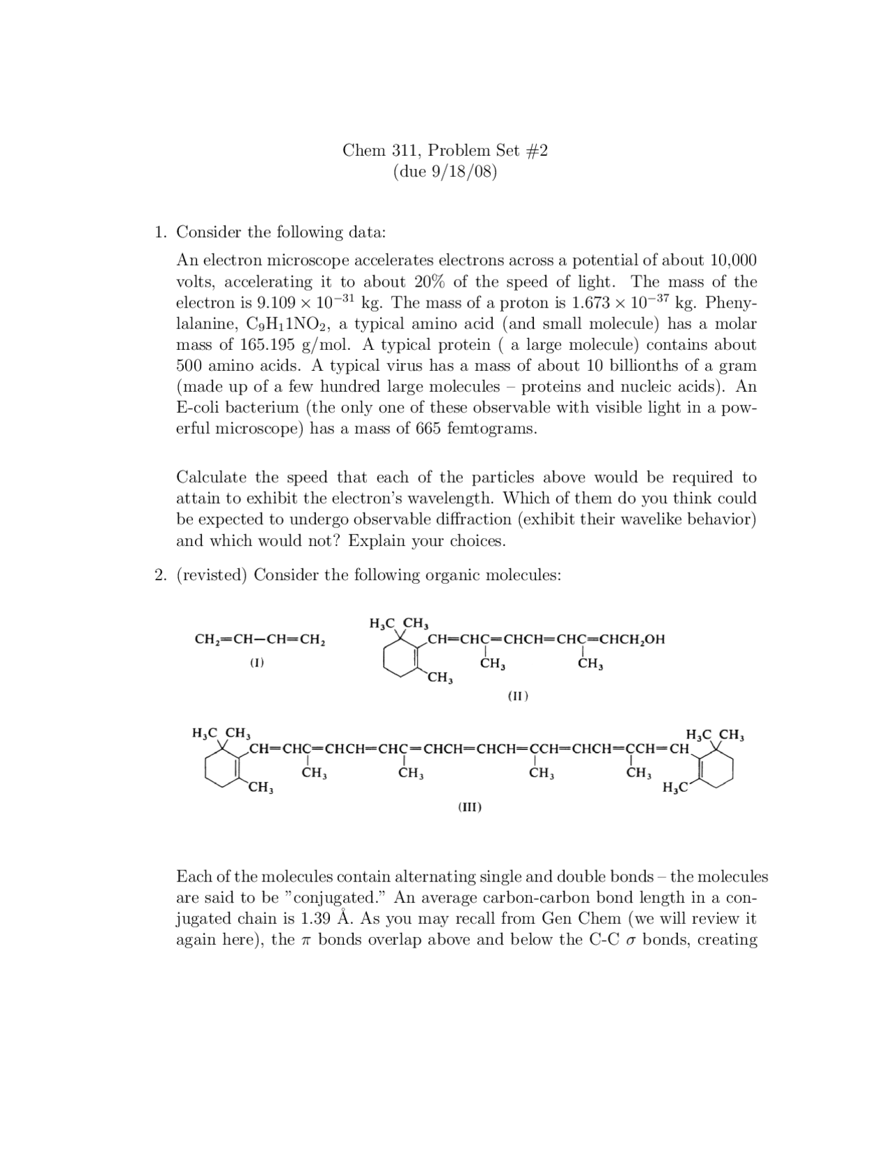 Introduction to Inorganic Chemistry - Problem Set 2 | CHEM 311 ...
