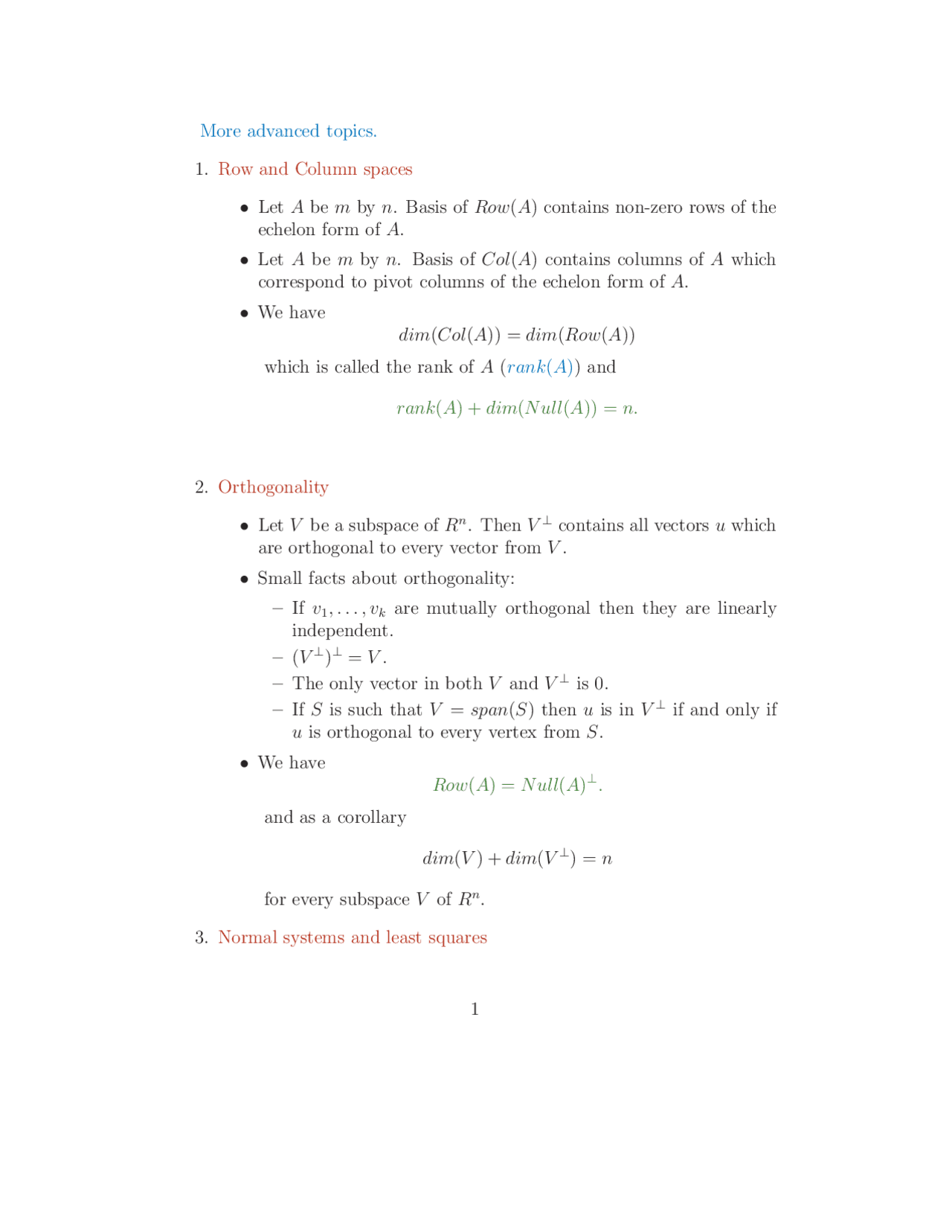 Row and Column Spaces - Elementary Linear Algebra | MAT 242 - Docsity