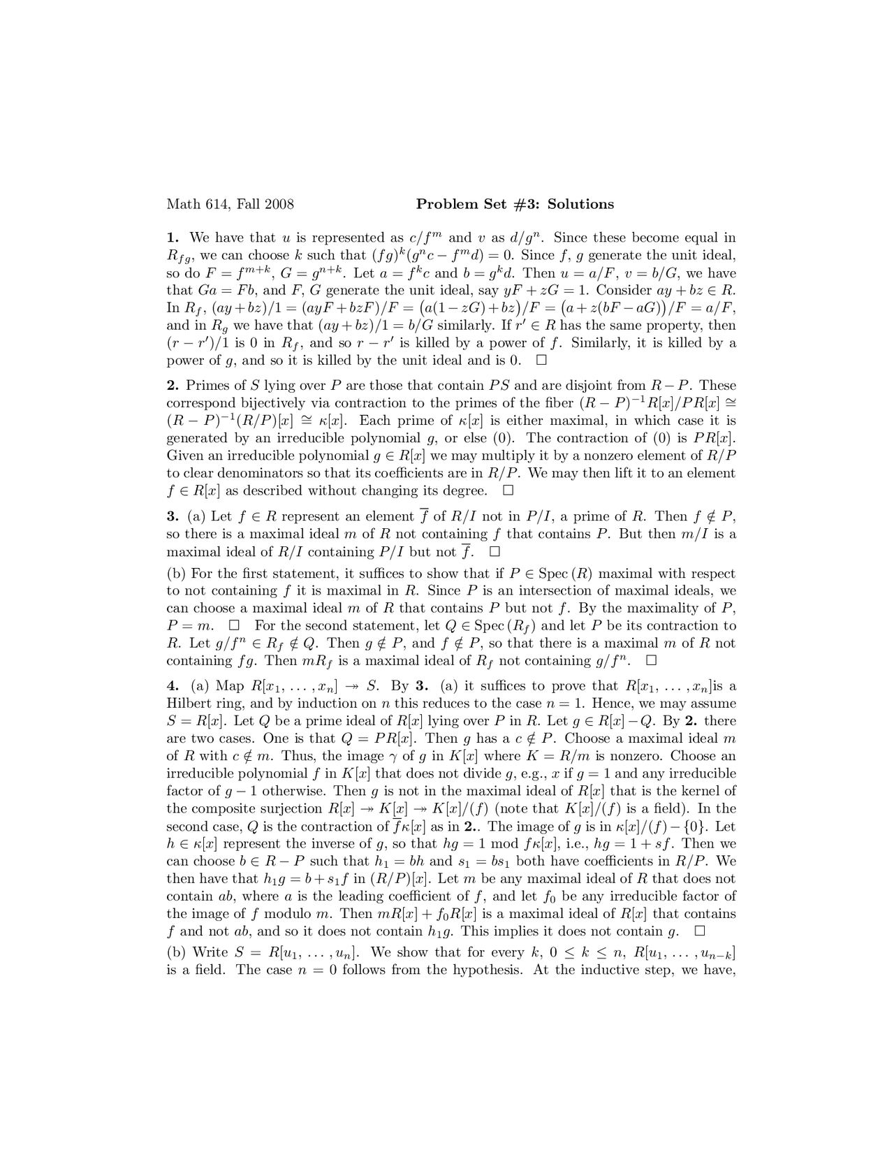 Problem Set 3 Solutions Commutator Algebra Math 614 Docsity