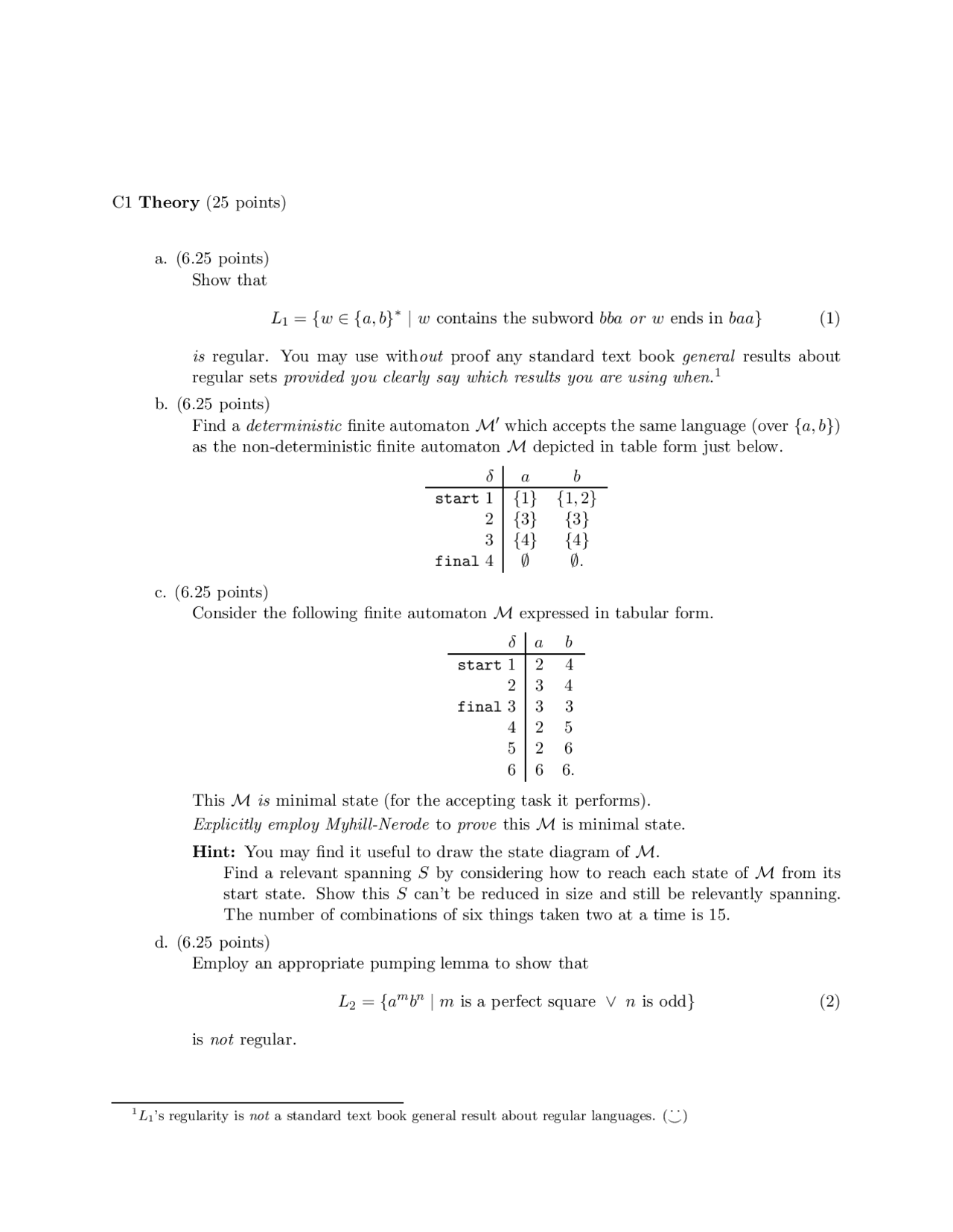 Questions On Elements Of The Theory Of Computation Final Exam Cisc