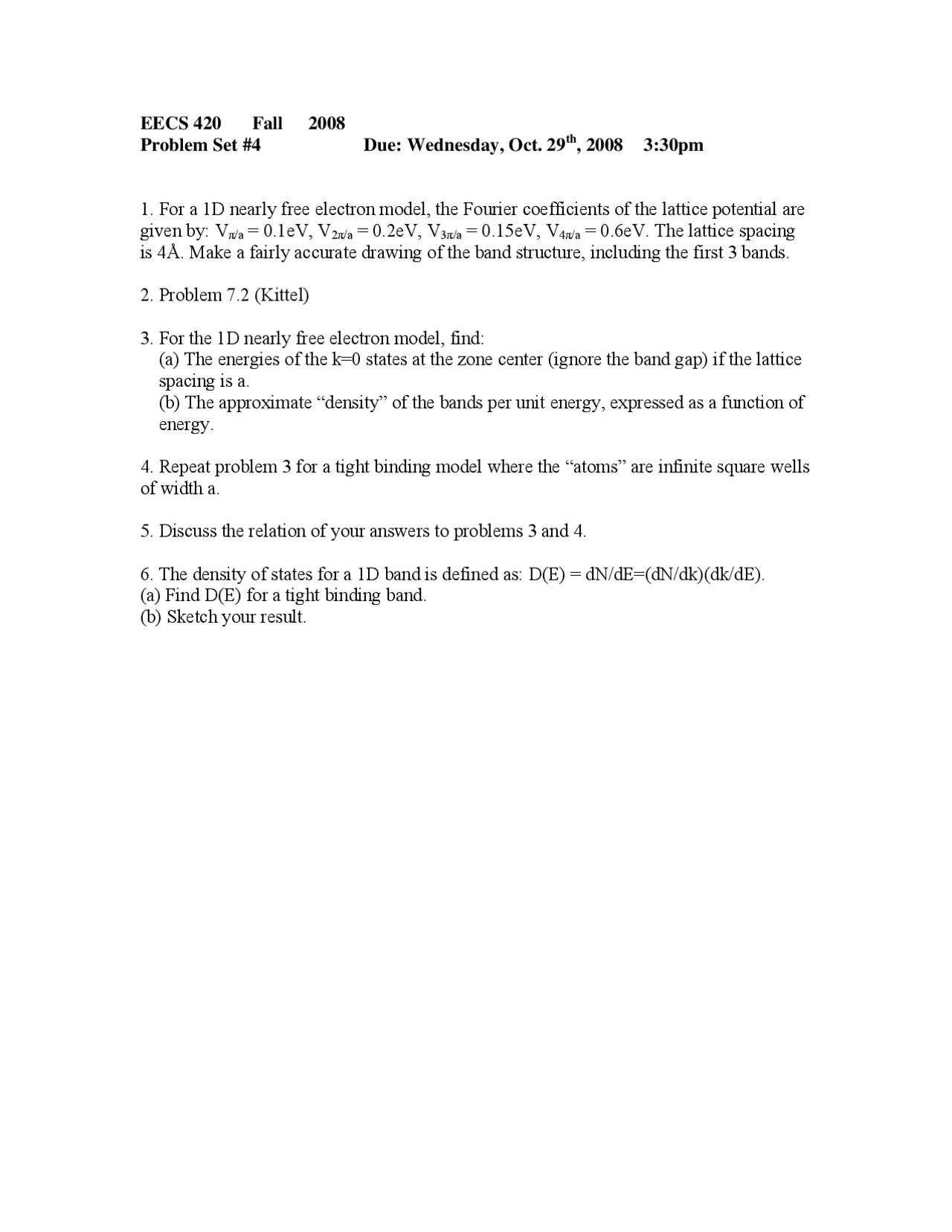 Problem Set 4 Questions Physics Principle Smart Devices Eecs 420