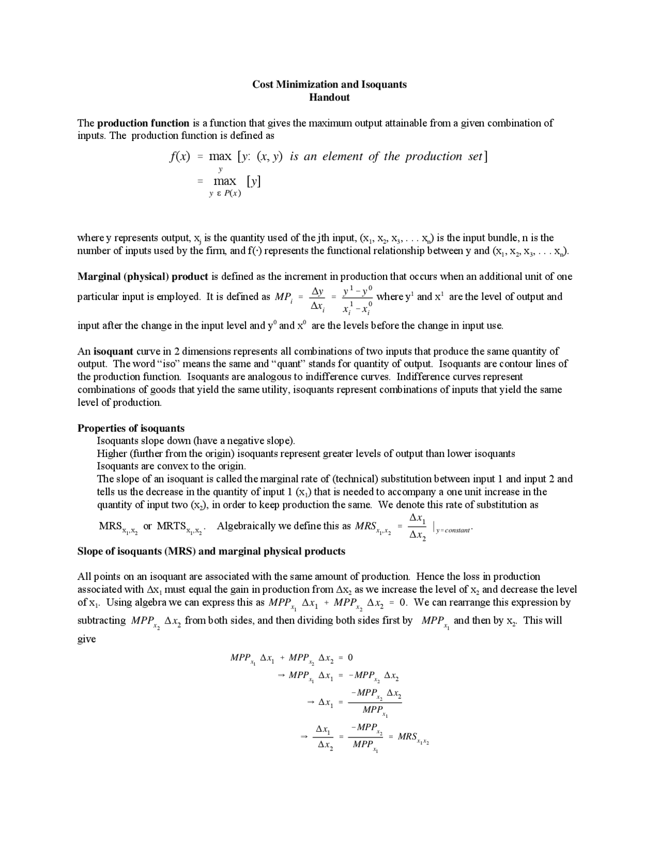 Cost Minimization And Isoquants ECON 101 Docsity cost-minimization-and-isoquants-econ-101-docsity