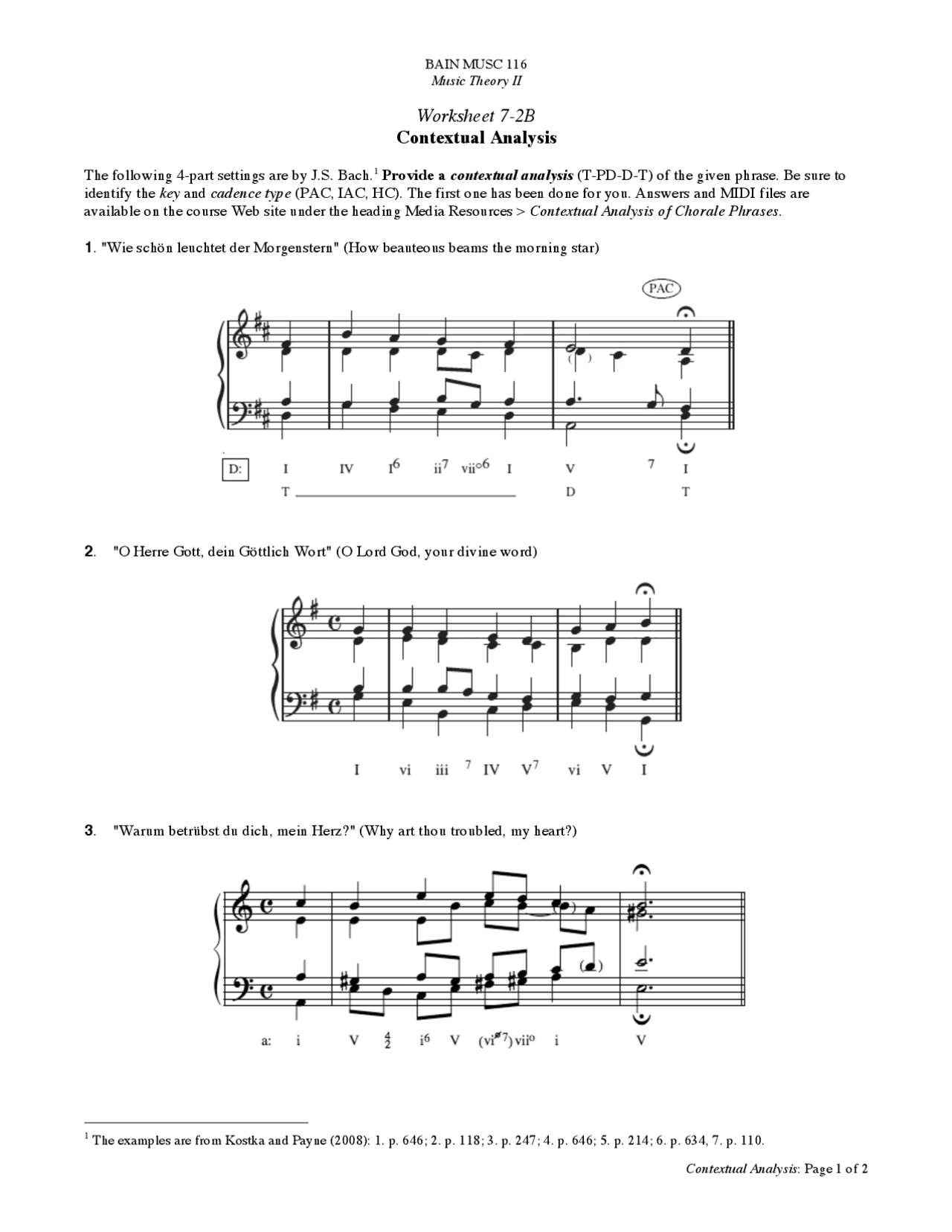 7 Questions On Music Theory Ii Assignment 7 Musc 116 Docsity