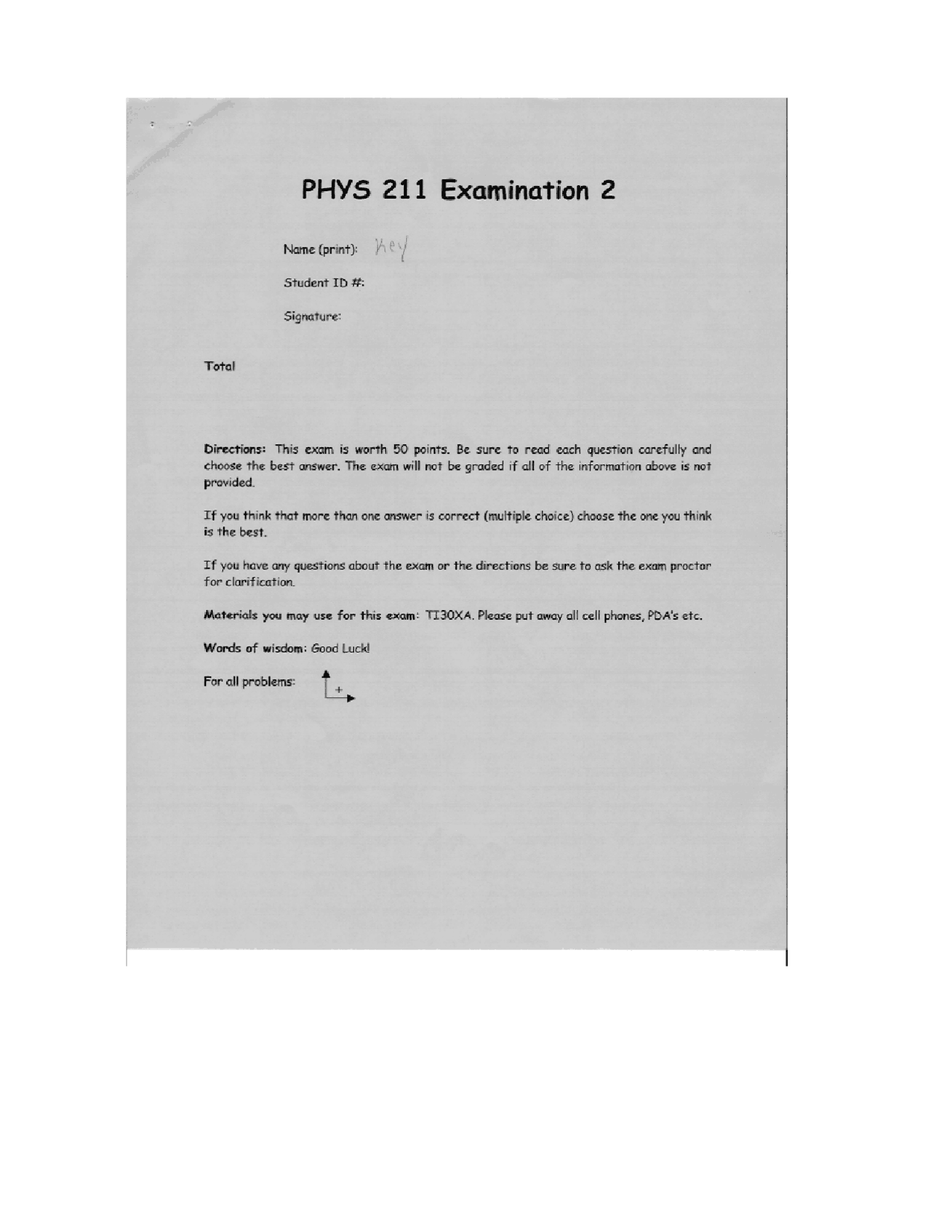 Engineering Physics I Solutions To Exam 2 Phys 211 Docsity