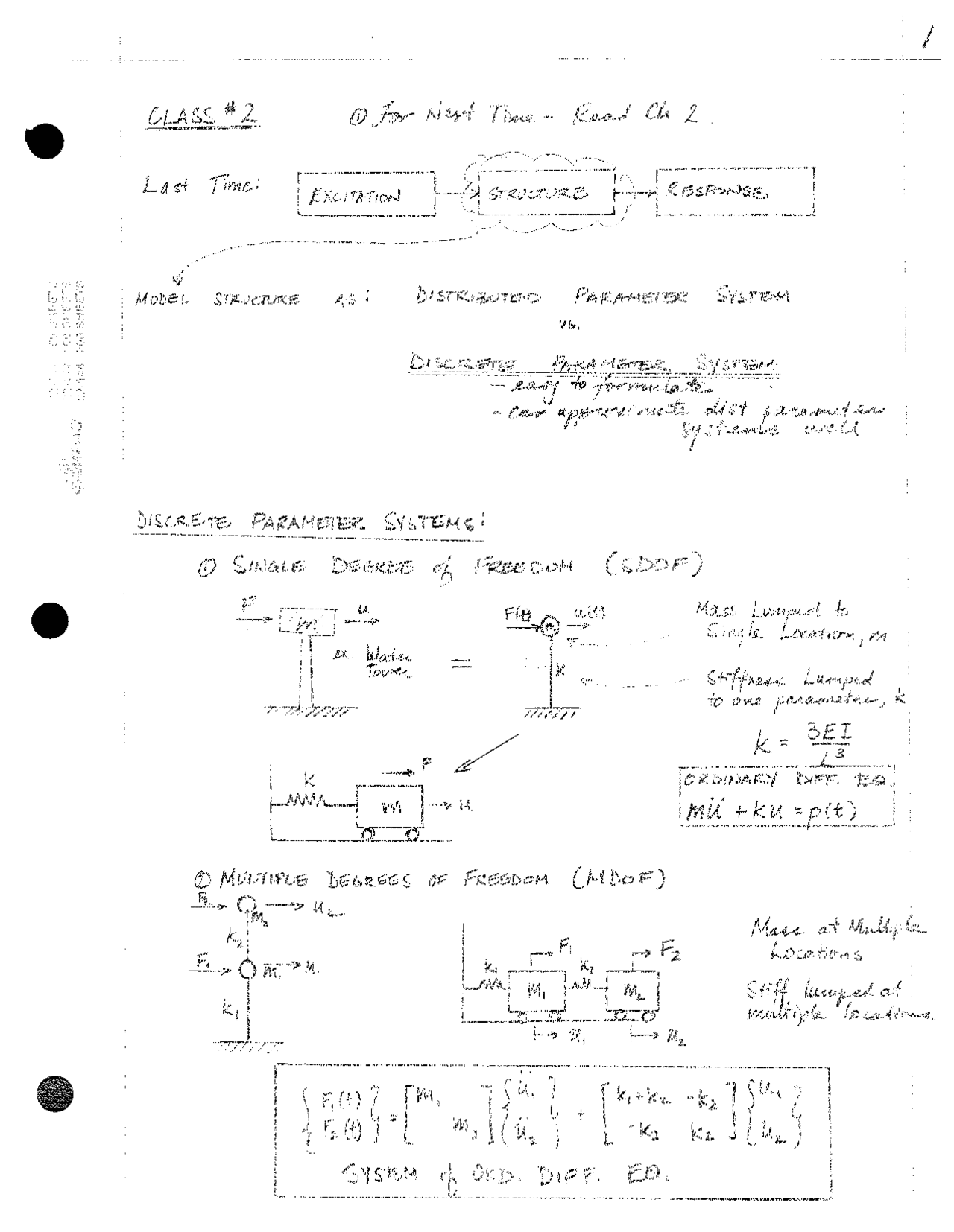 Model Structure Structural Dynamics Handout Cee 511 Docsity