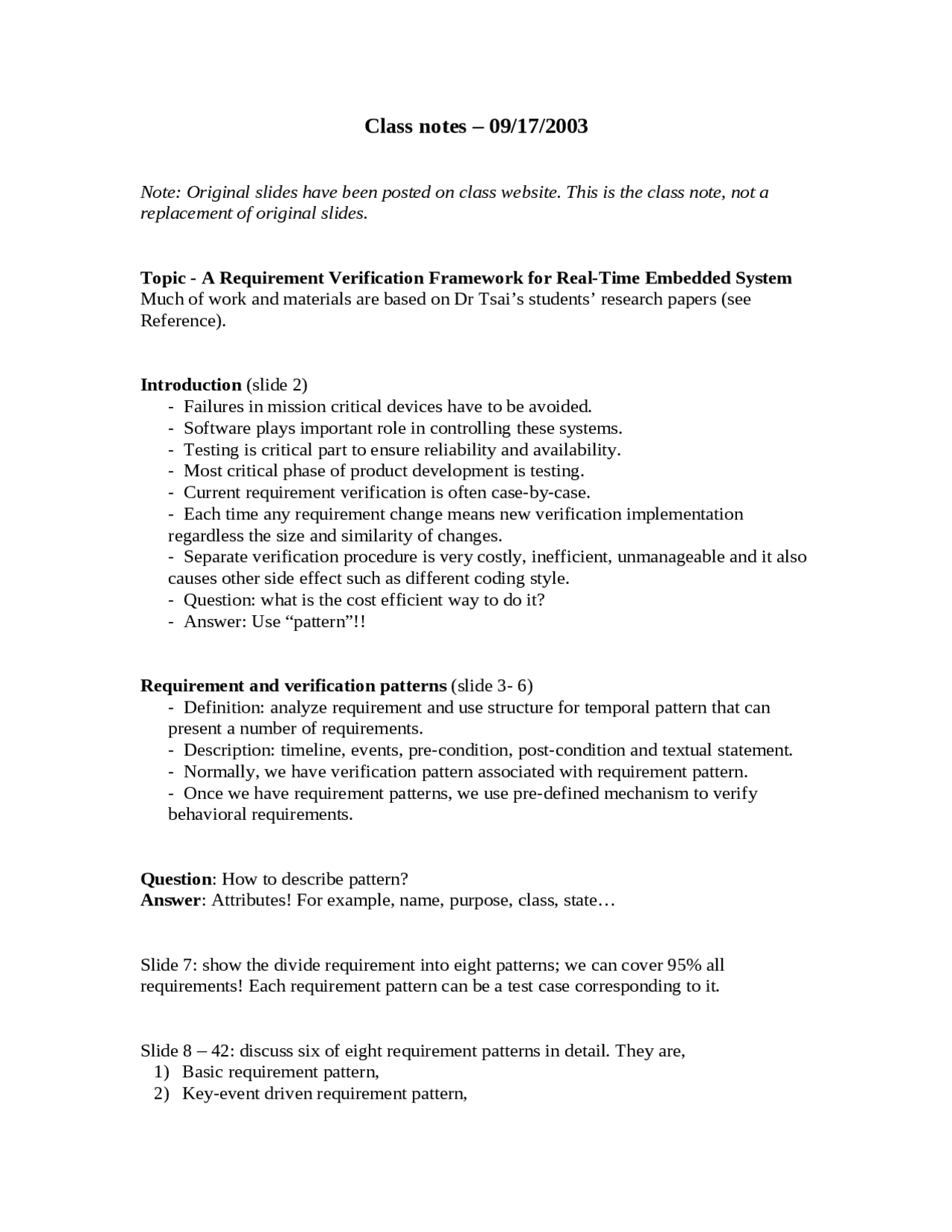 A Requirement Verification Framework For Real Time Embedded System Cse 565 Docsity