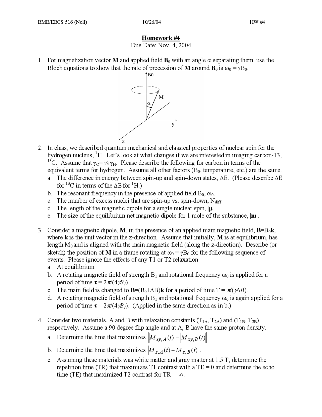 Medical Image Systems Homework 4 Eecs 516 Docsity
