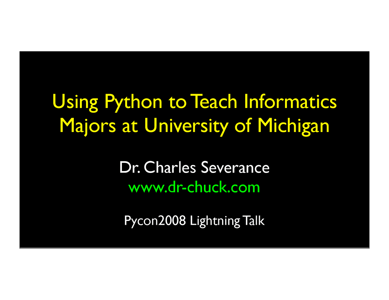 Slides on Using Python to Teach Informatics | SI 182 - Docsity