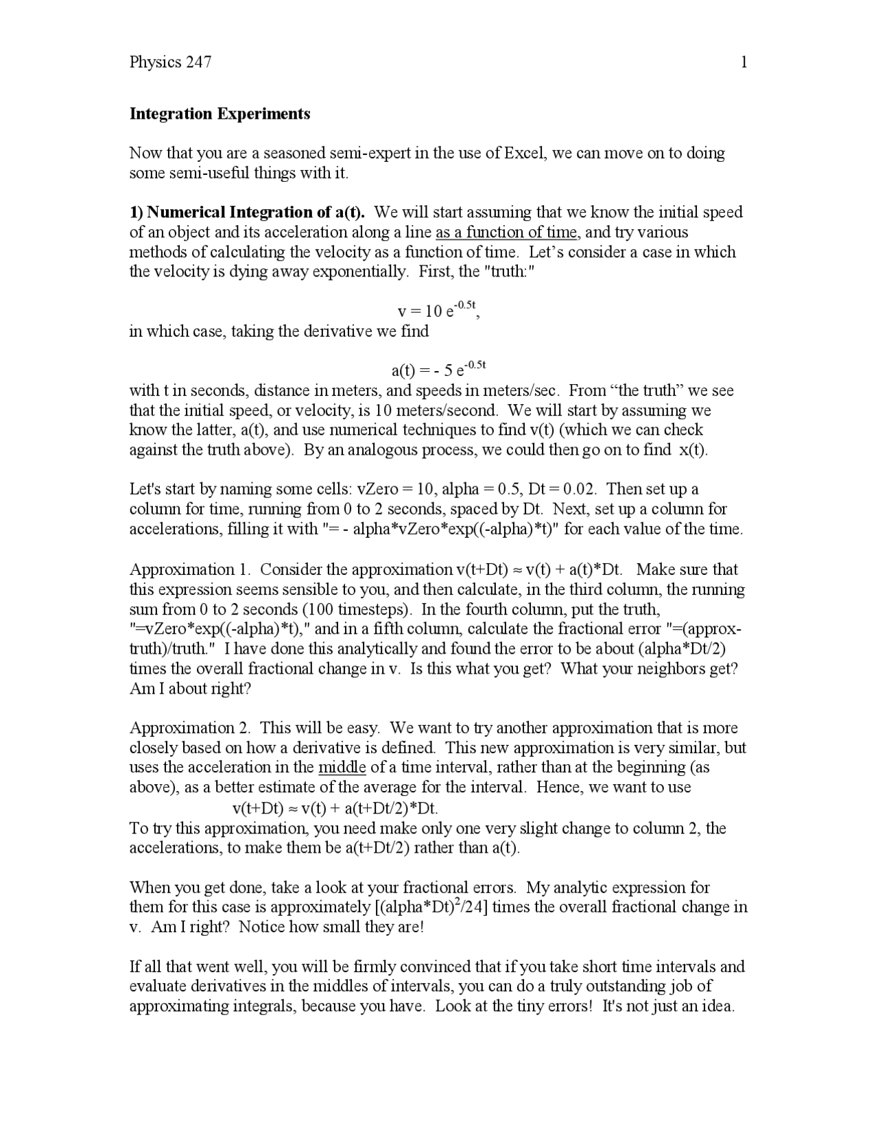 Numerical Integration Techniques in Physics: Approximating Velocity and ...