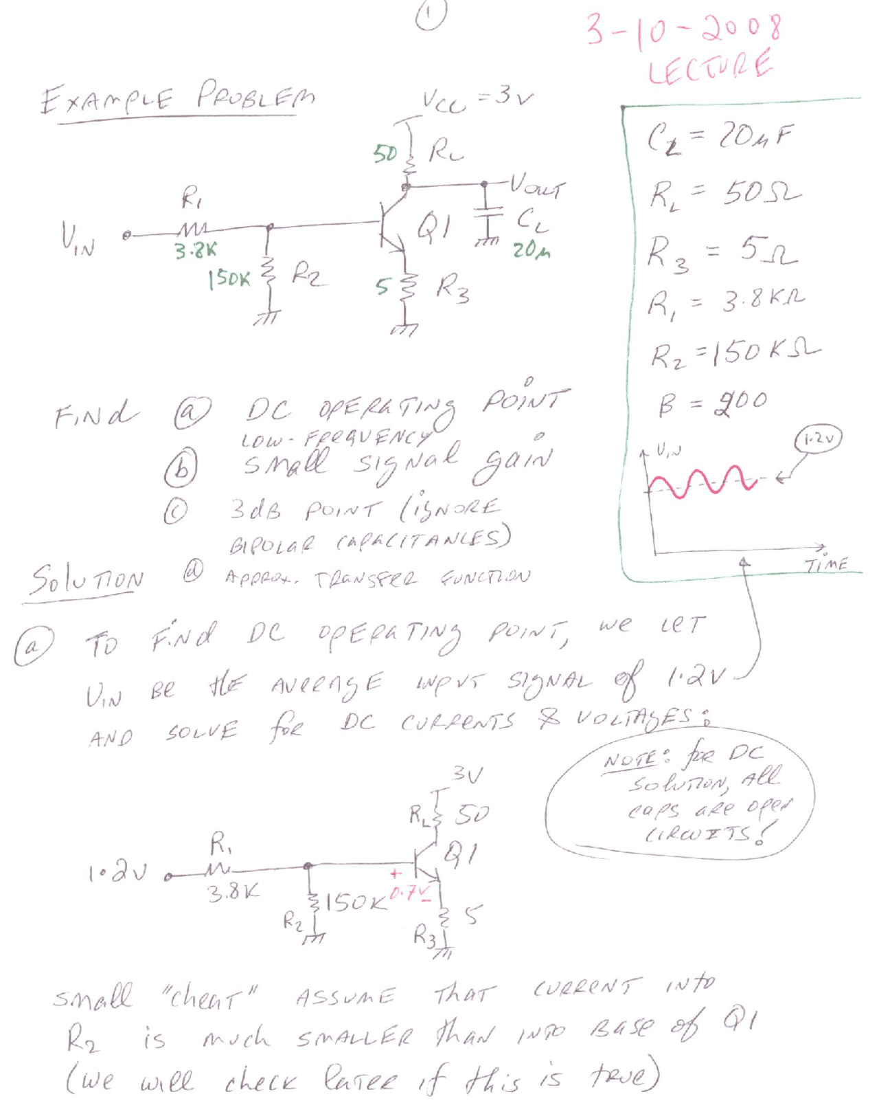 3 Solved Problems In Electronic Circuit Analysis Ii Eleg 312 Docsity