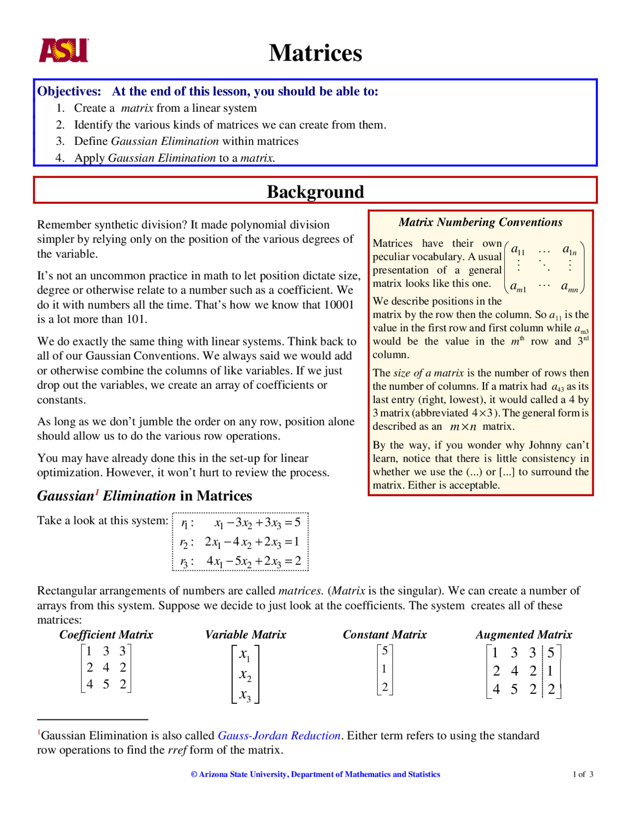 Matrices Mathematics For Business Analysis Mat 211 Docsity