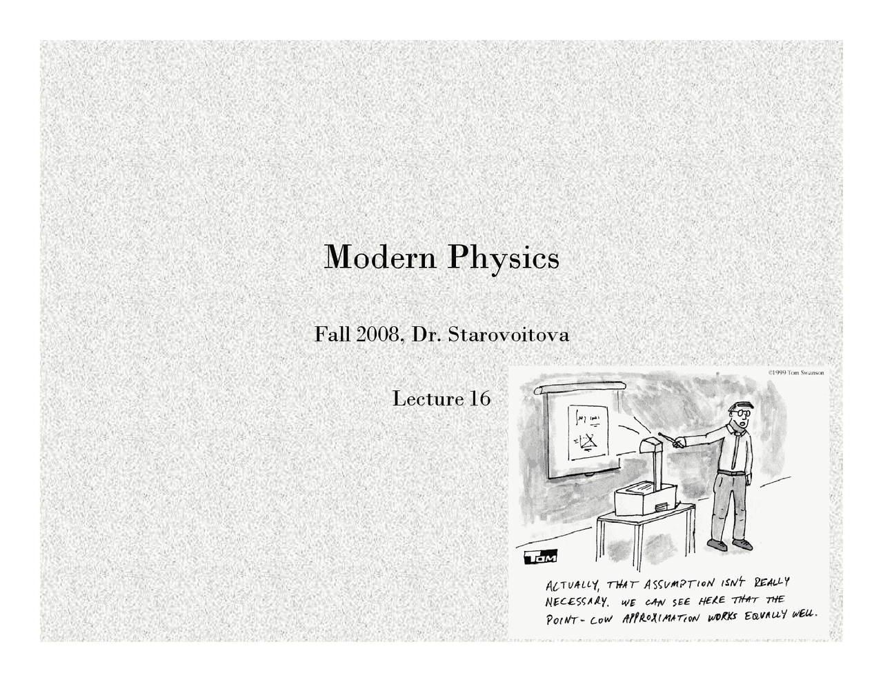 Classical Oscillator In Modern Physics Lecture Slides Phys 301