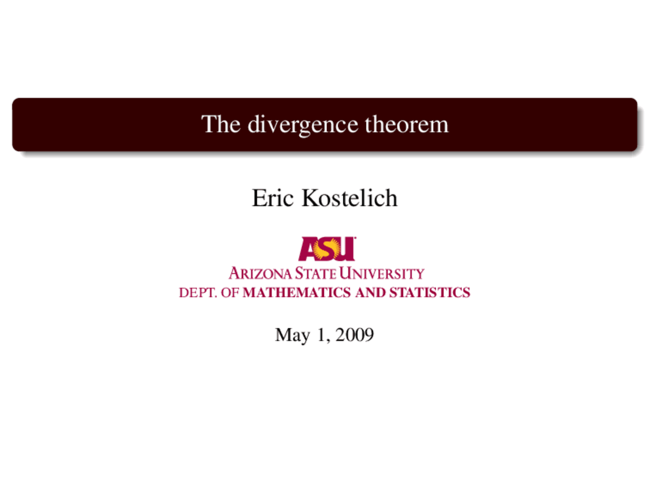 The Divergence Theorem Lecture Slides Mat 272 Docsity