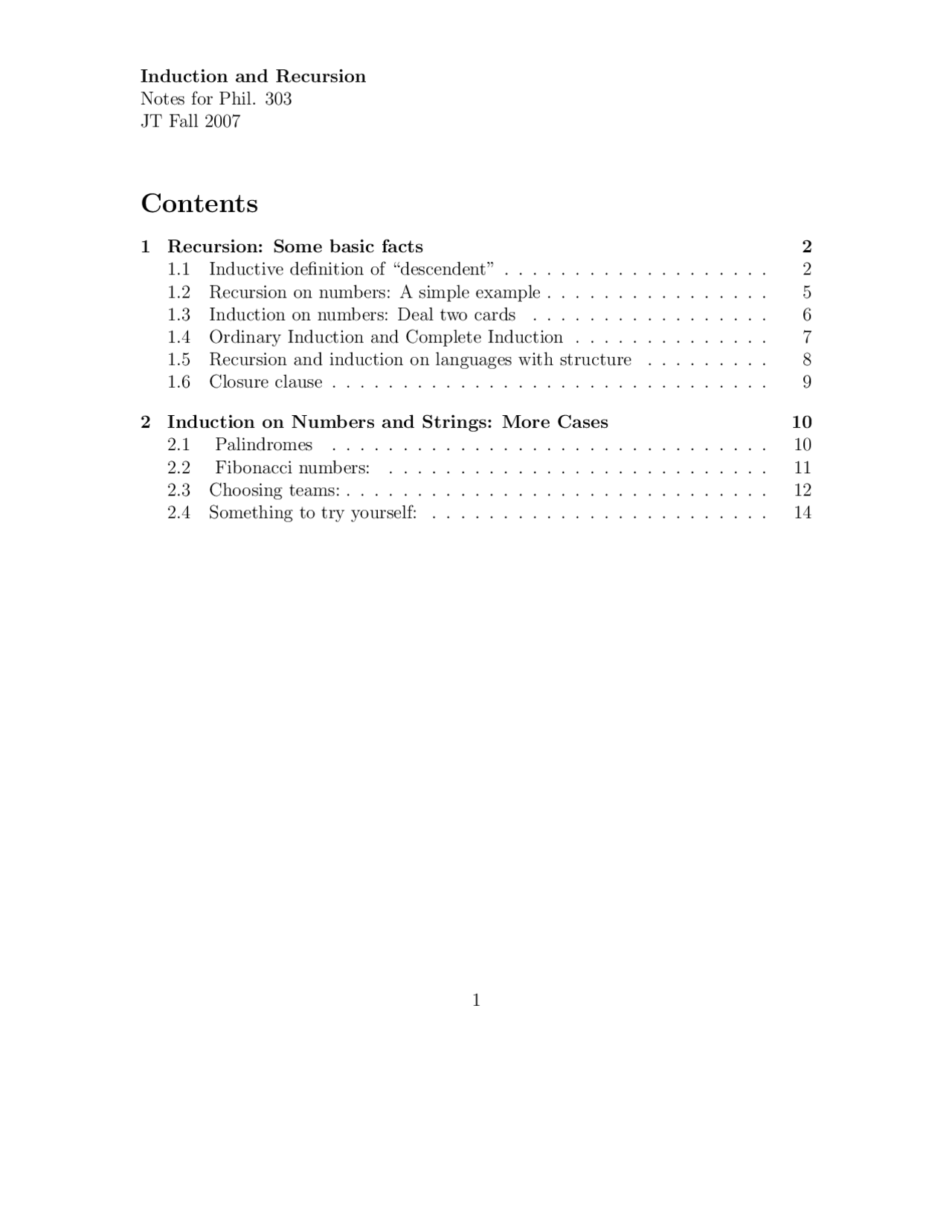 Induction And Recursion Introduction To Symbol Logic Notes Phil