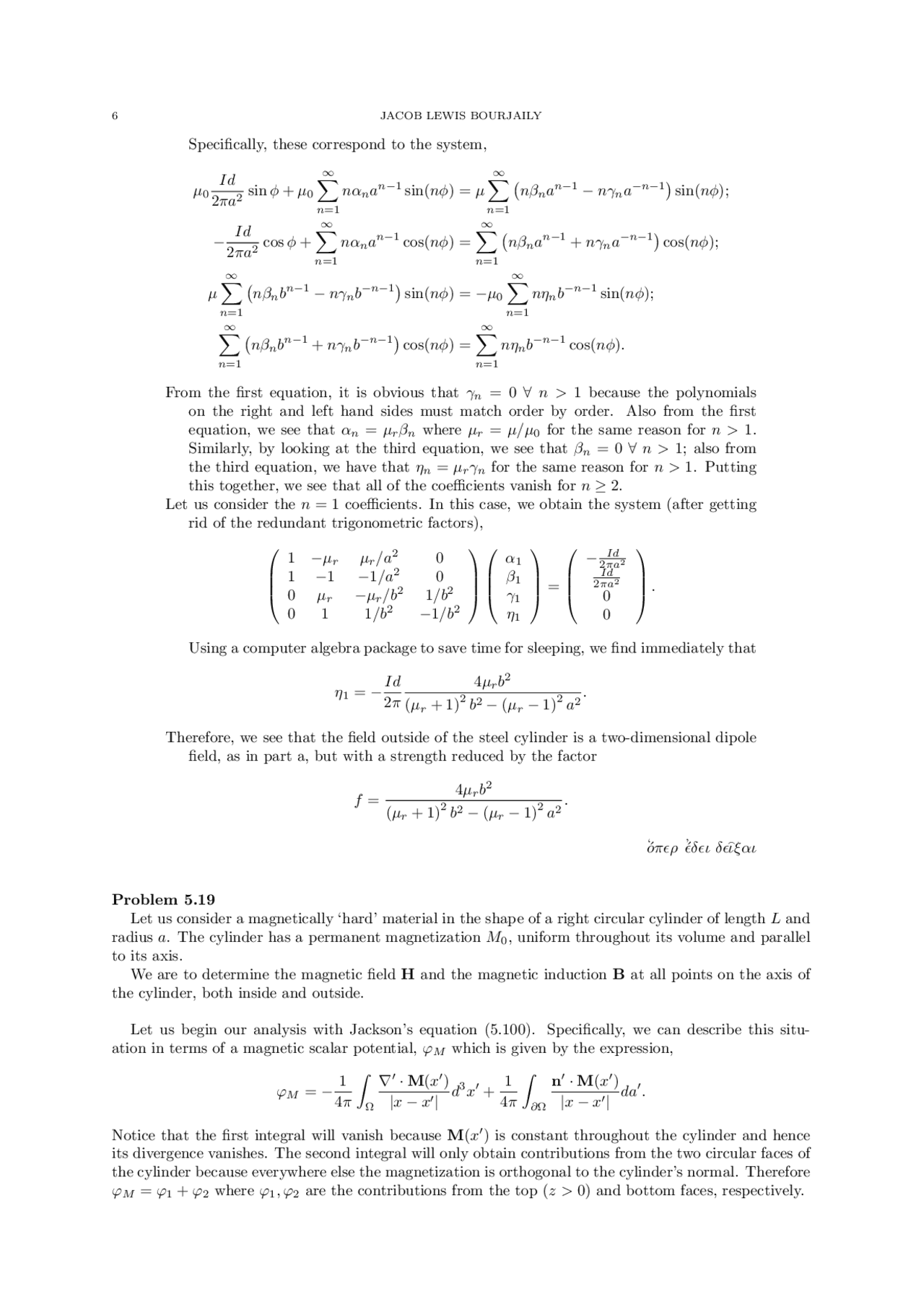 Assignment Problems With Solutions Electricity And Magnetism I
