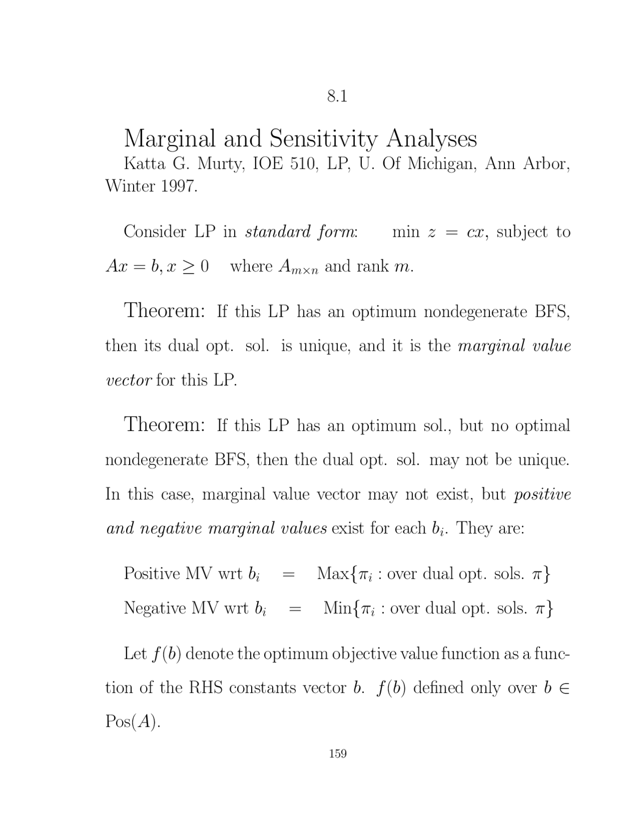Marginal and Sensitivity Analyses in Linear Programming - Prof. Katta G ...