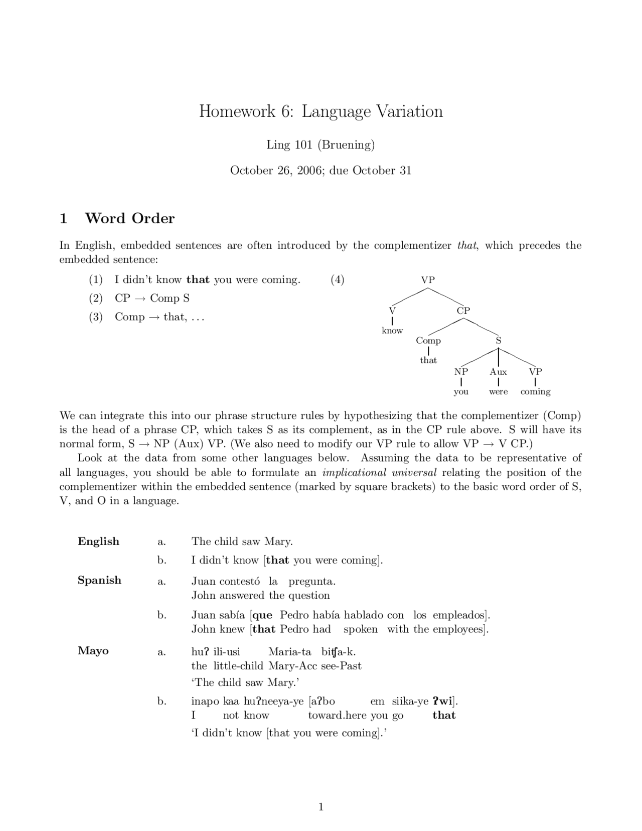 Homework 6 Language Variation Introduction To Linguistics I Ling