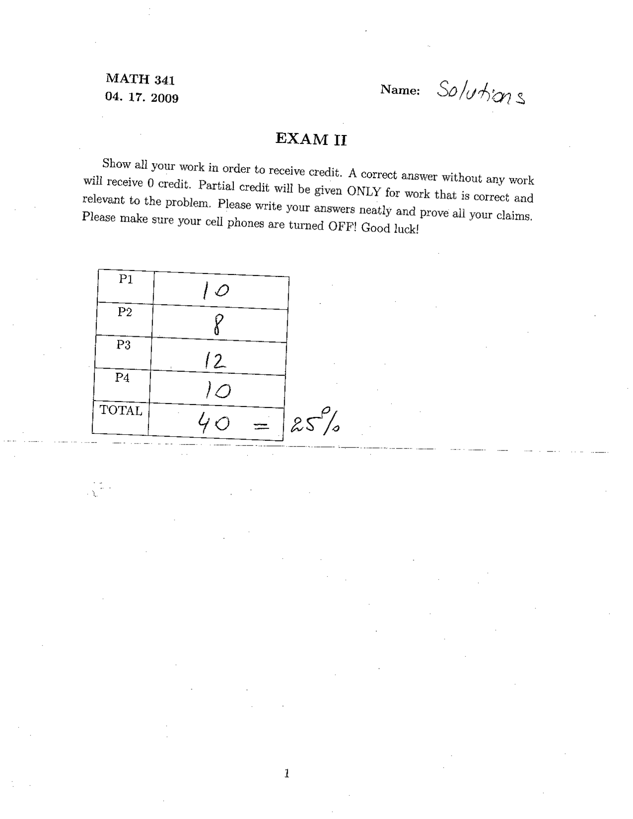 Linear Algebra Quiz 2 Questions With Solutions Math 341 Docsity