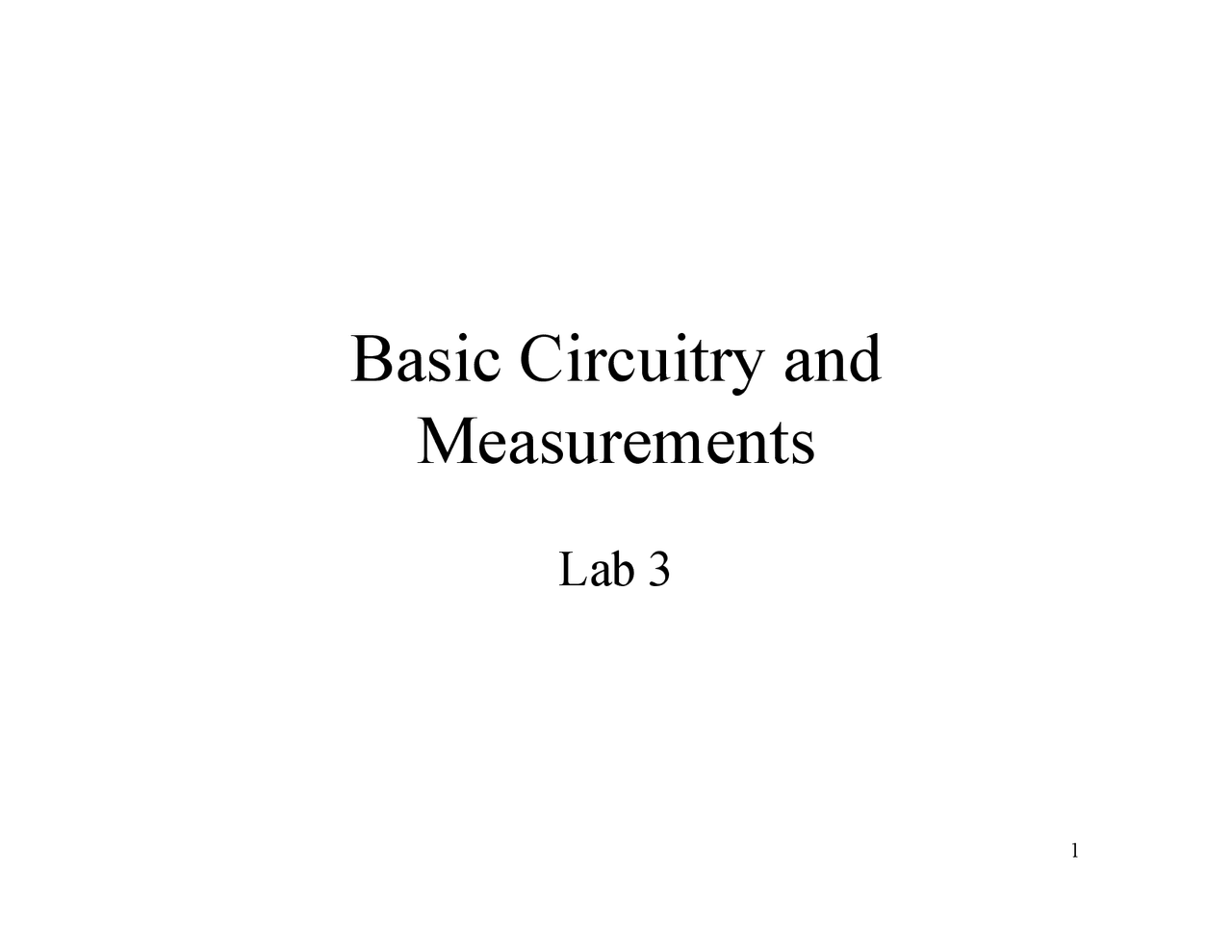 Basic Circuits And Measurement Circuits I Eee 202 Lab Docsity