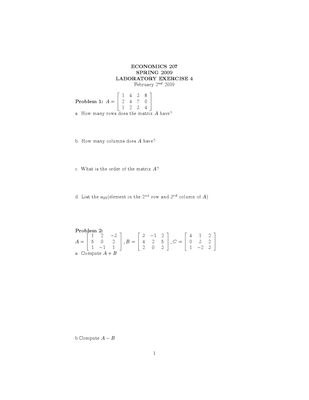 8 Solved Problems On Matrix In Applied Economics Optimization Econ