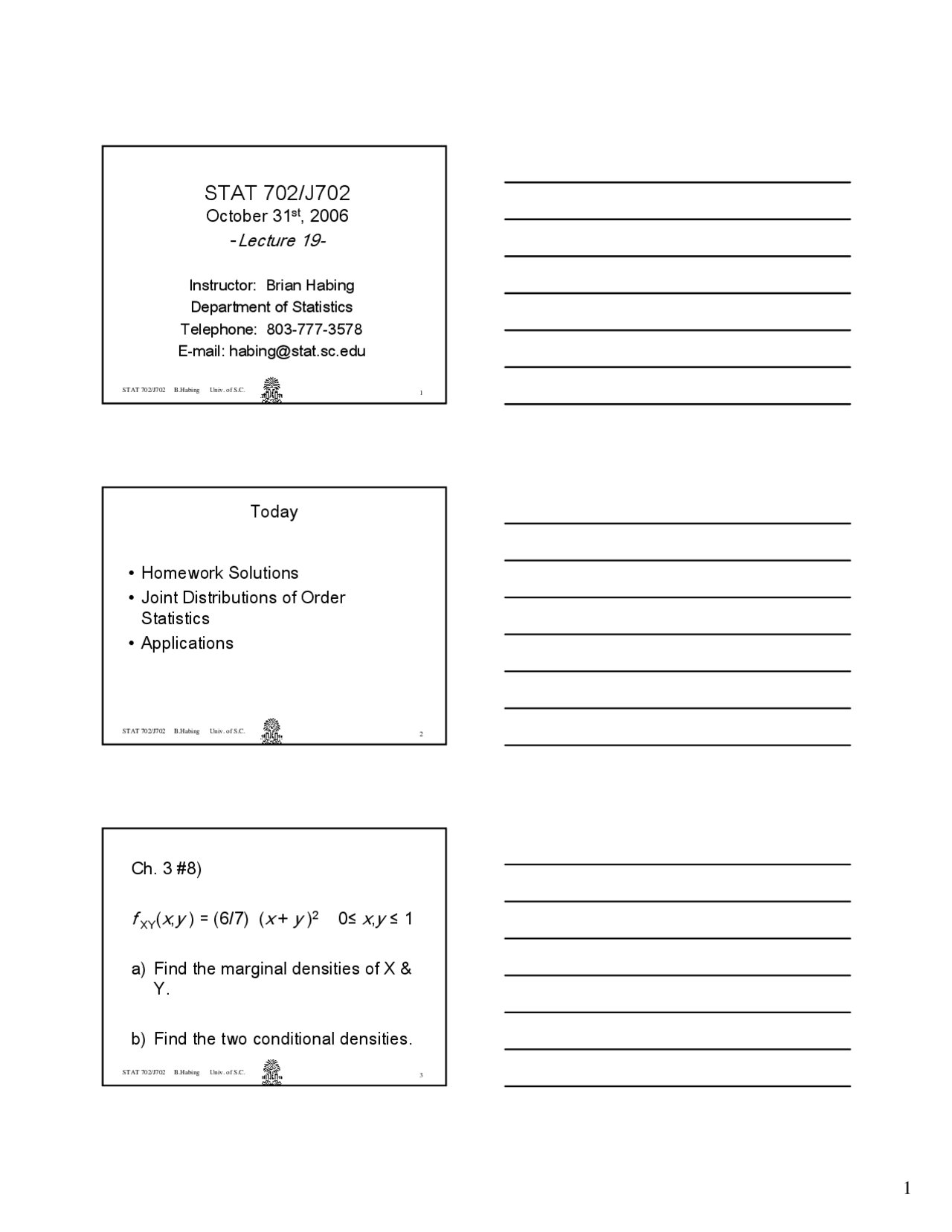 Intro Stat Theory Ii Lecture 19 Stat 702 Docsity