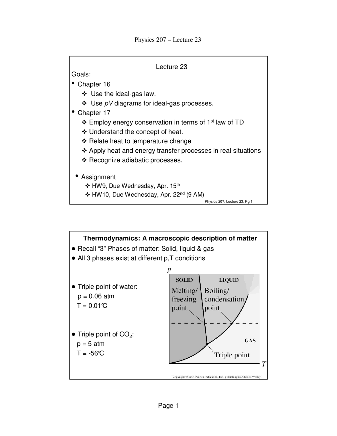 Ideal Gas Law, First Law of Thermodynamics - General Physics | PHYSICS ...