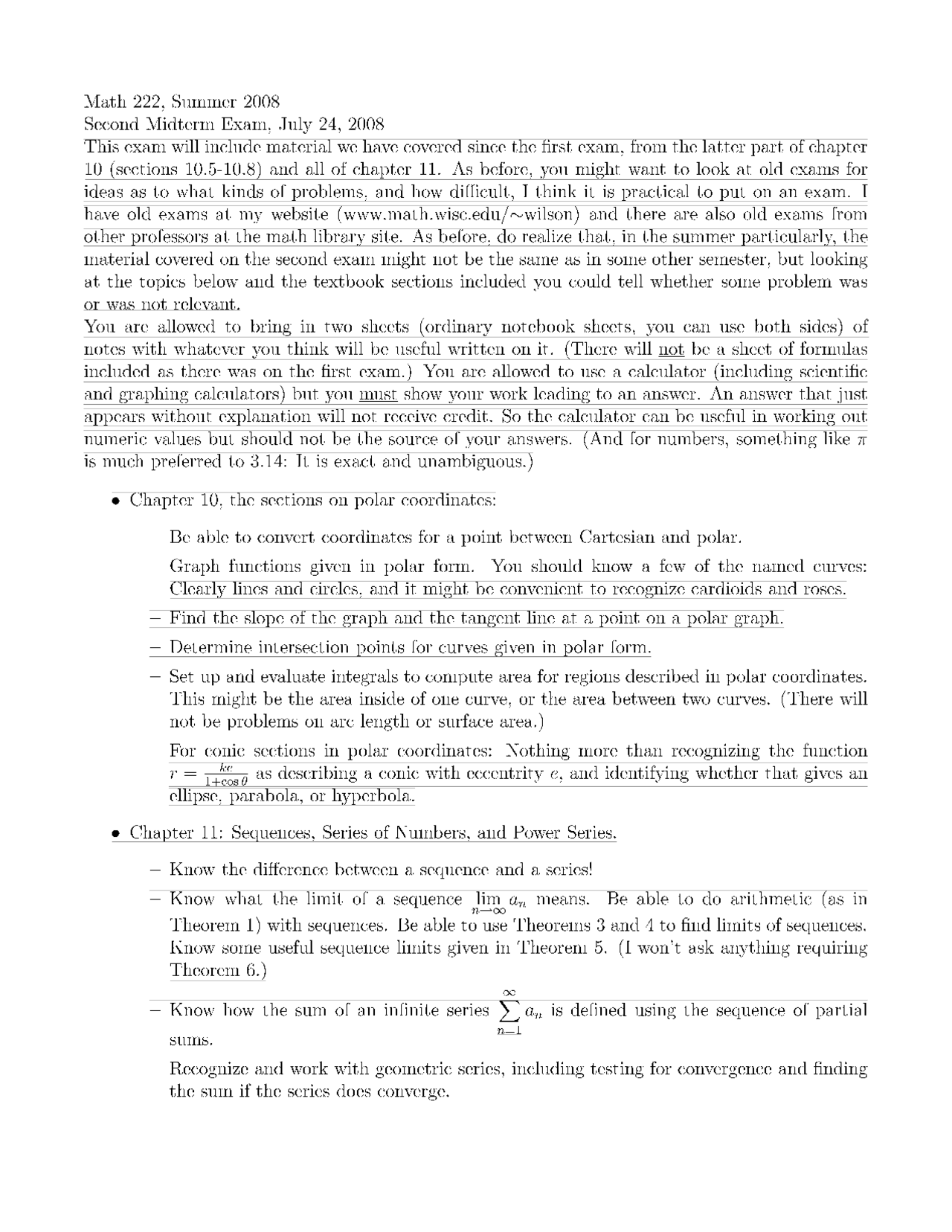 Midterm Exam 2 Questions Calculus And Analytic Geometry Math 222