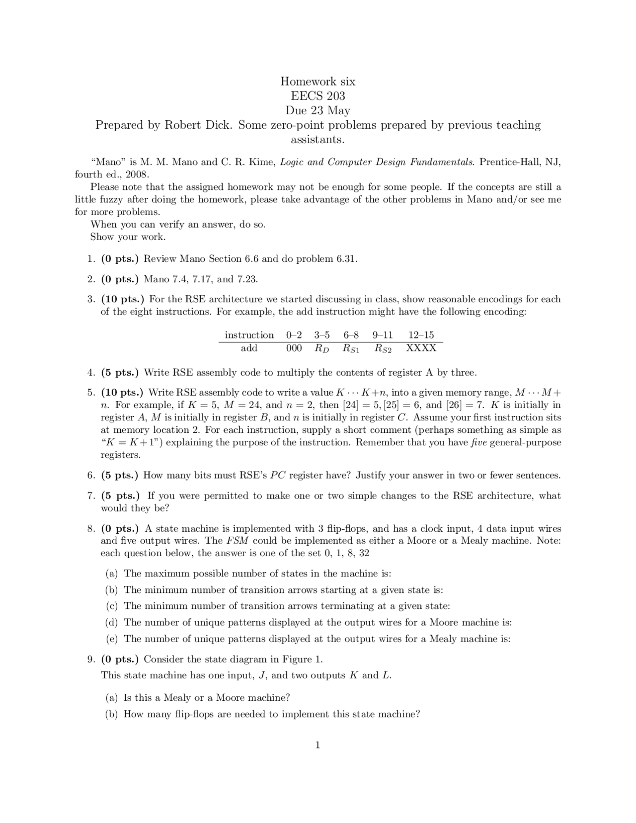 9 Problems On Discrete Mathematics Assignment 6 Eecs 203 Docsity