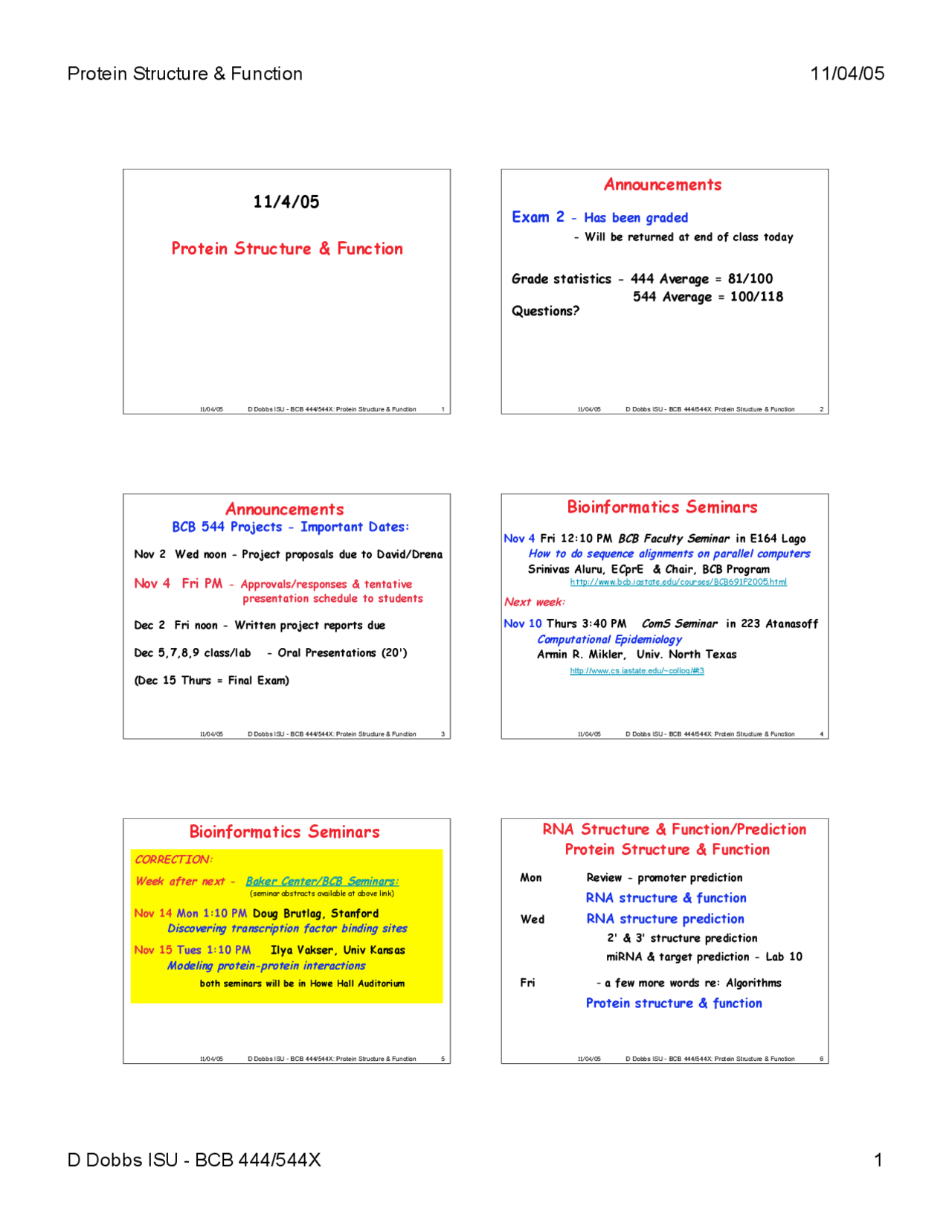 Lecture Slides On Protein Structure And Function Bioinformatics Bcb