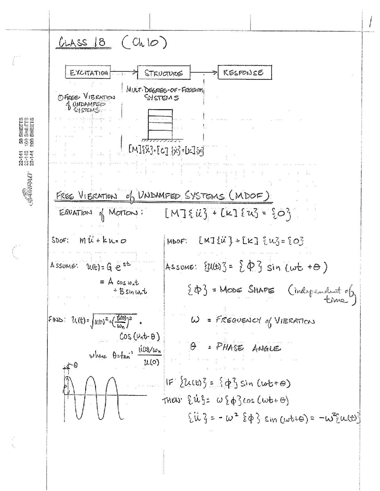 Excitation Structure Response Structural Dynamics Notes Cee 511