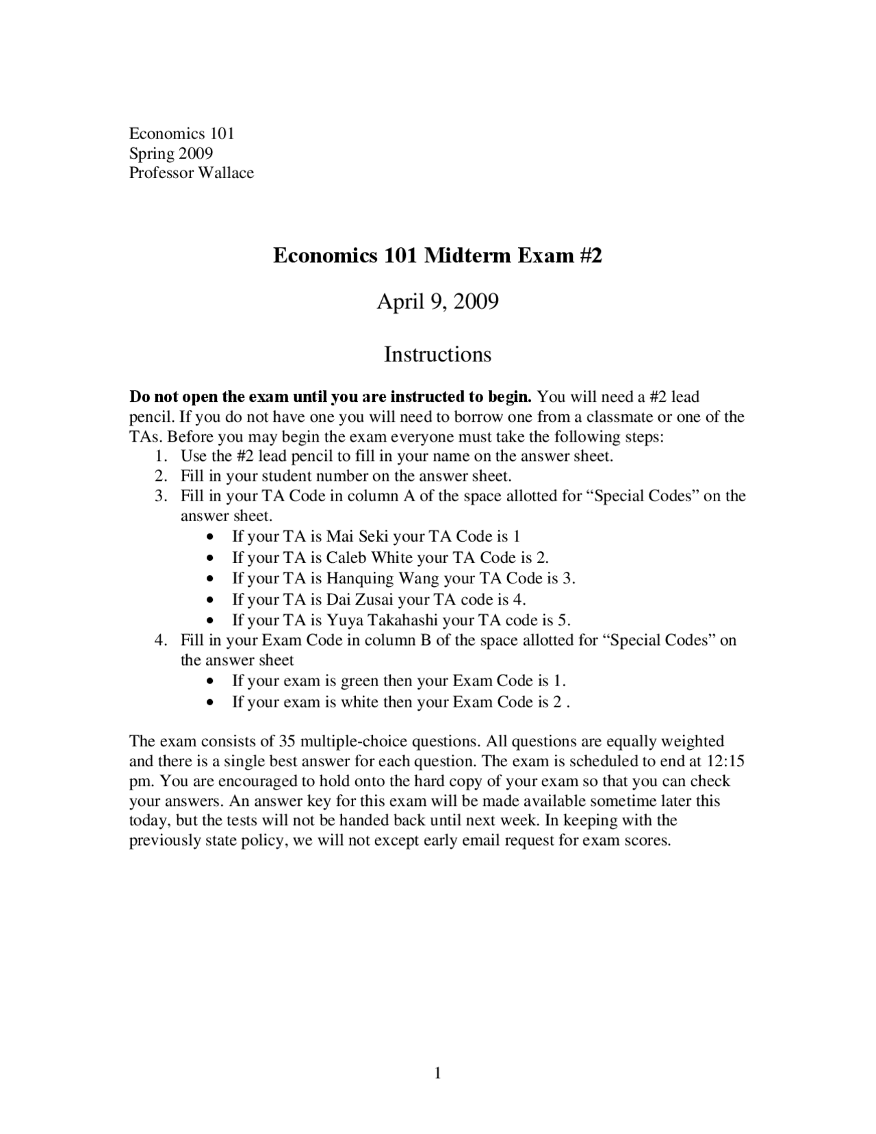 Practice Test 2 Questions Principles Of Microeconomics Econ 101