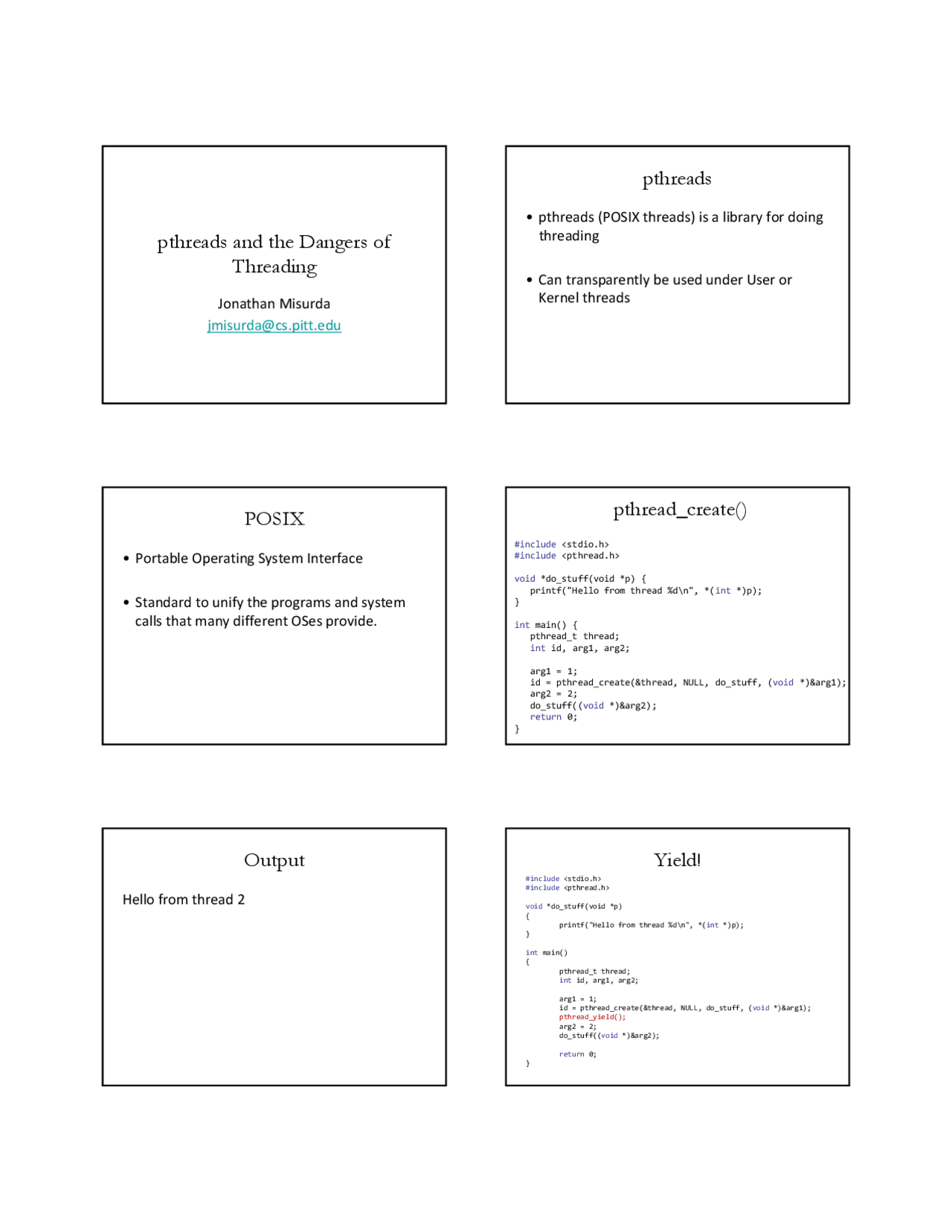 PThreads and the Dangers of Threading | CS 0449 - Docsity