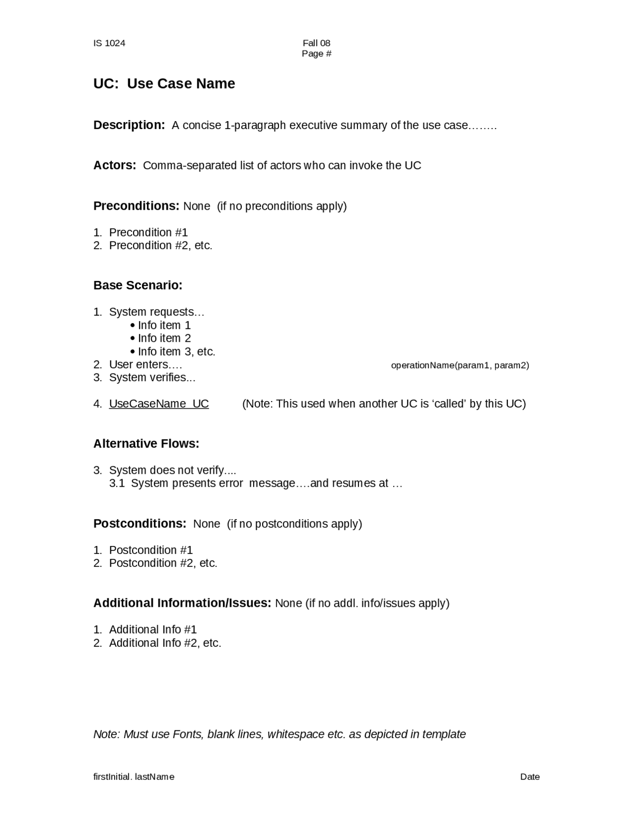 Uc Use Case Name Project 1 Information Systems Analysis Infsci
