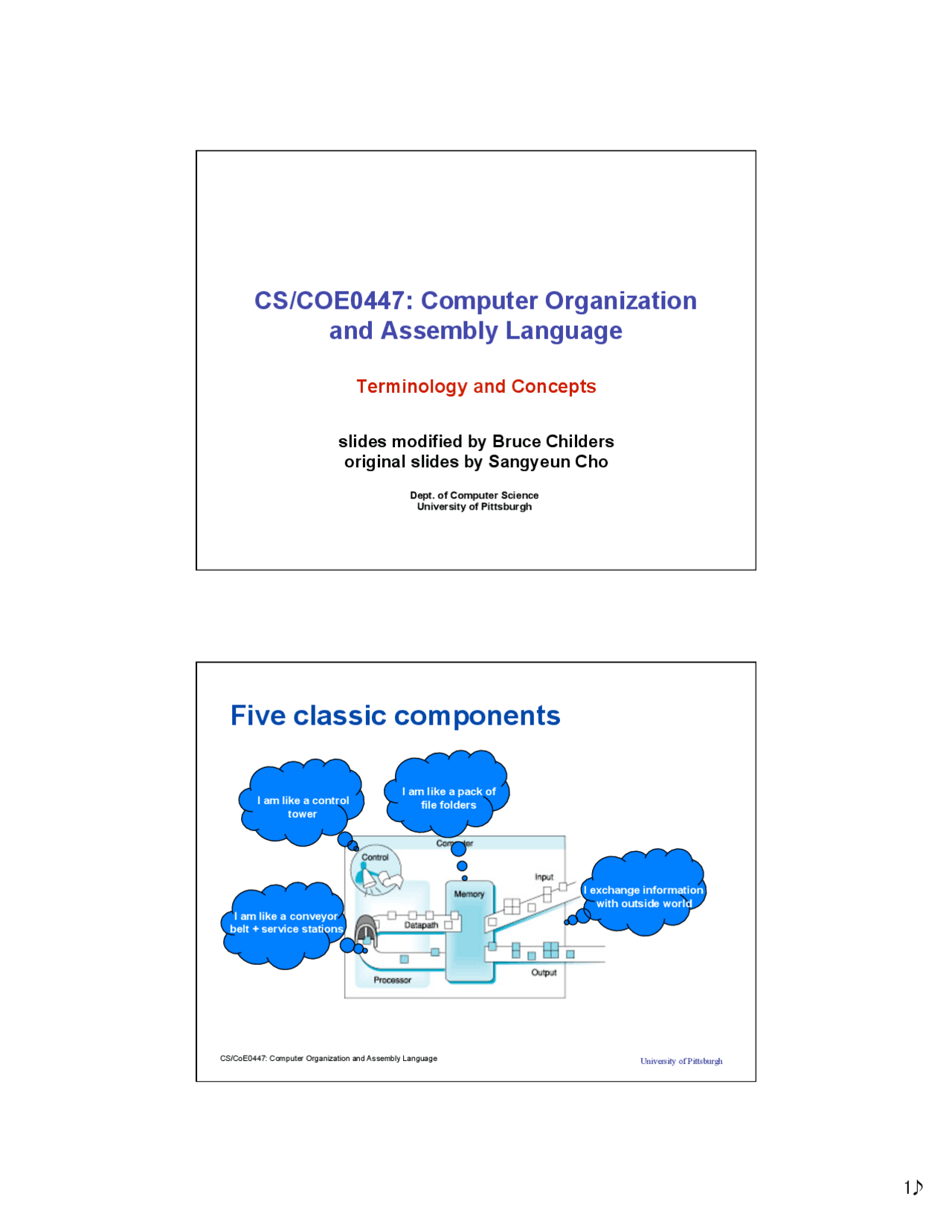 Terminology And Concepts Computer Organization And Assembly Language Cs 0447 Docsity