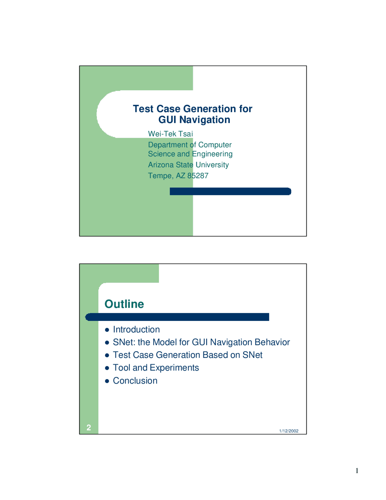 Test Case Generation For Gui Navigation Lecture Slides Cse 565 Docsity