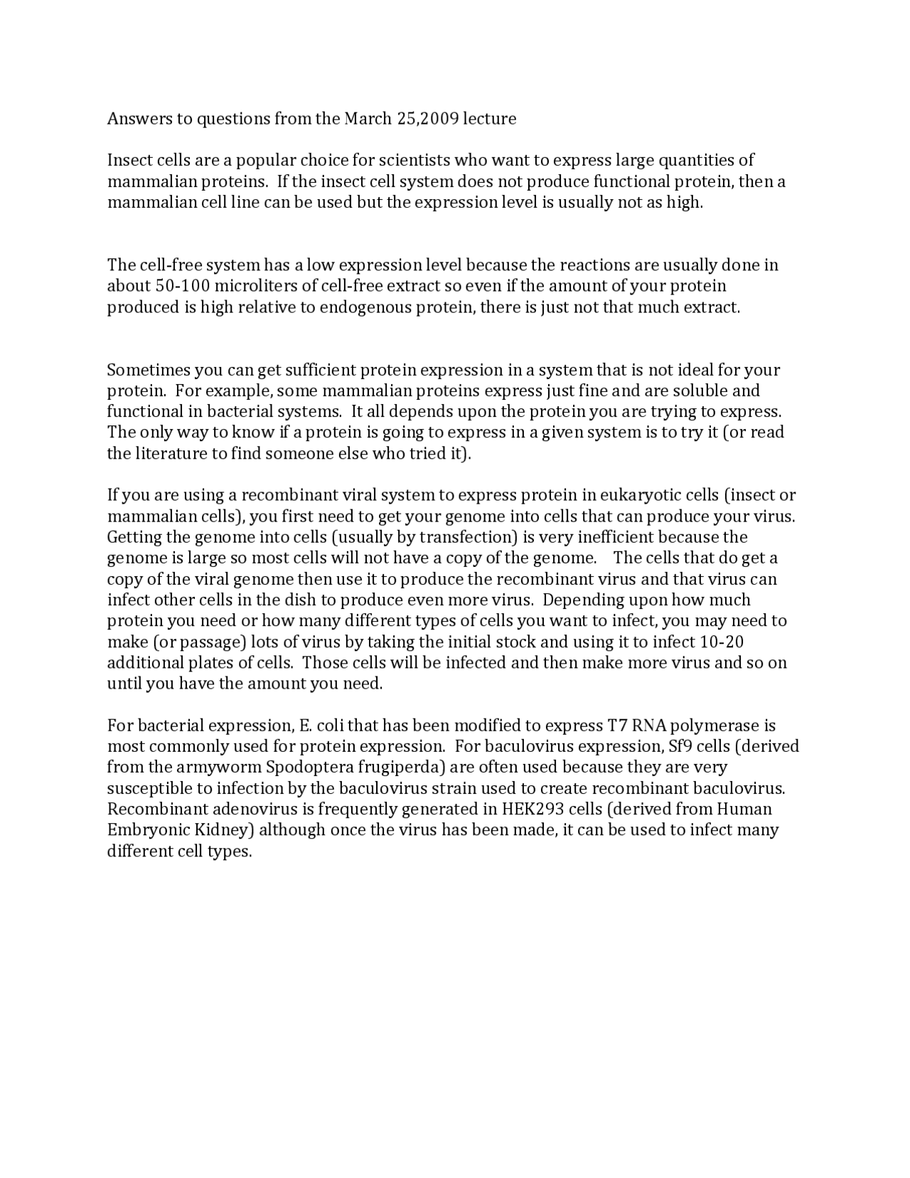Practice Questions For Biochemical Methods Biochem 651 Docsity