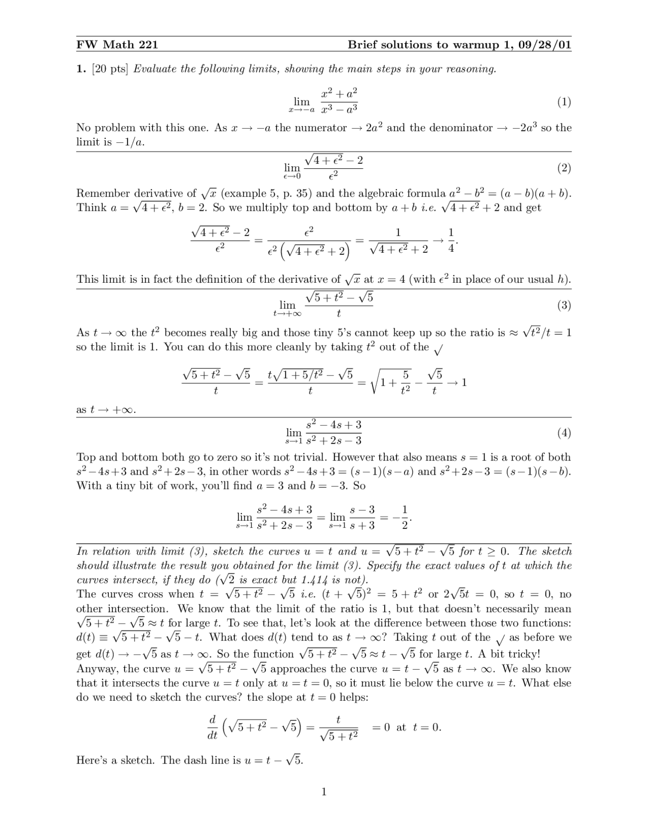 Solved Assignment 1 Calculus And Analytic Geometry Math 221 Docsity