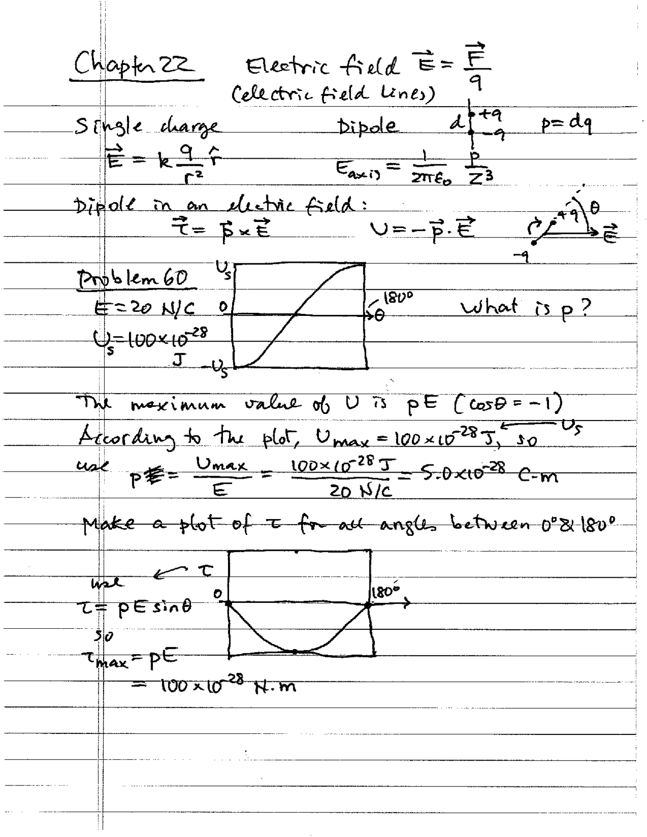 Handwritten Notes On Electric Field Line Phys 212 Docsity