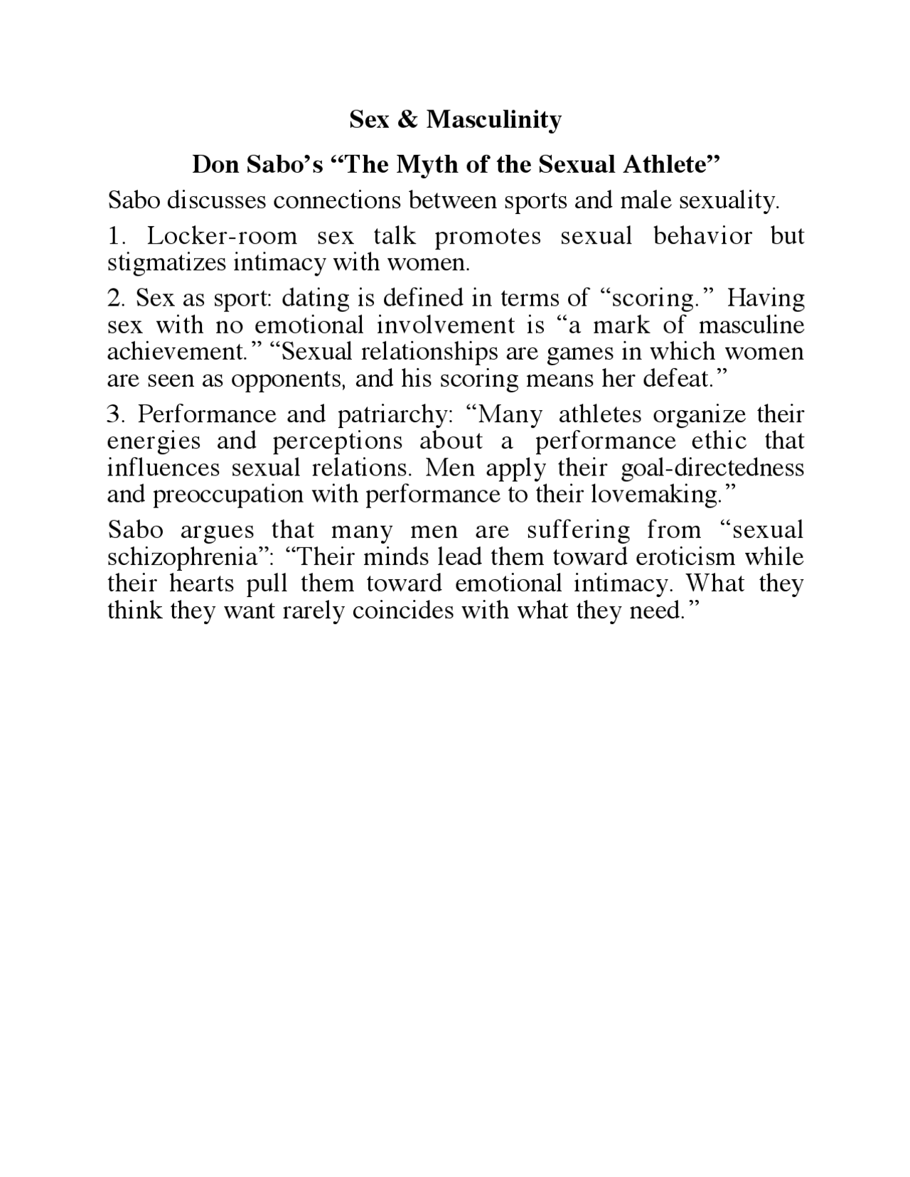 Sex And Masculinity Lecture Notes Soc 327 Docsity