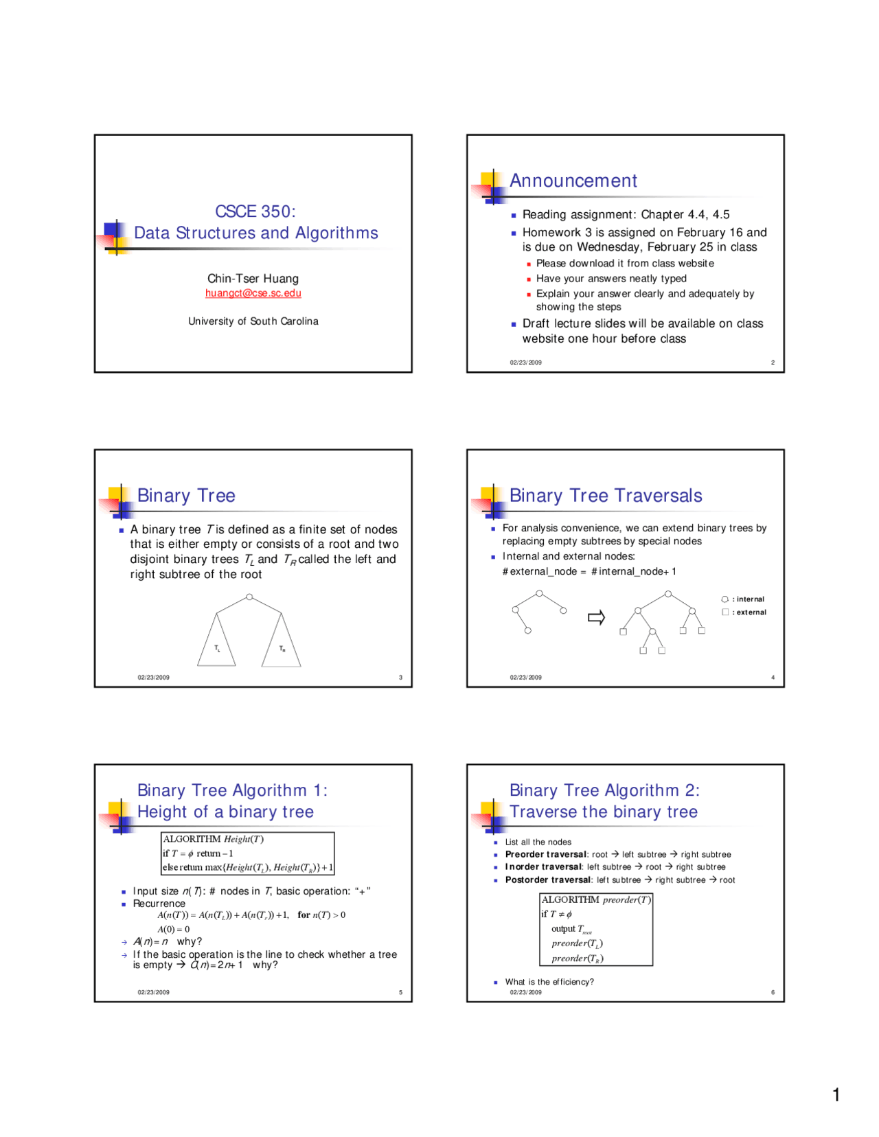 Lecture Slides On Binary Tree Traversals Csce 350 Docsity 6769