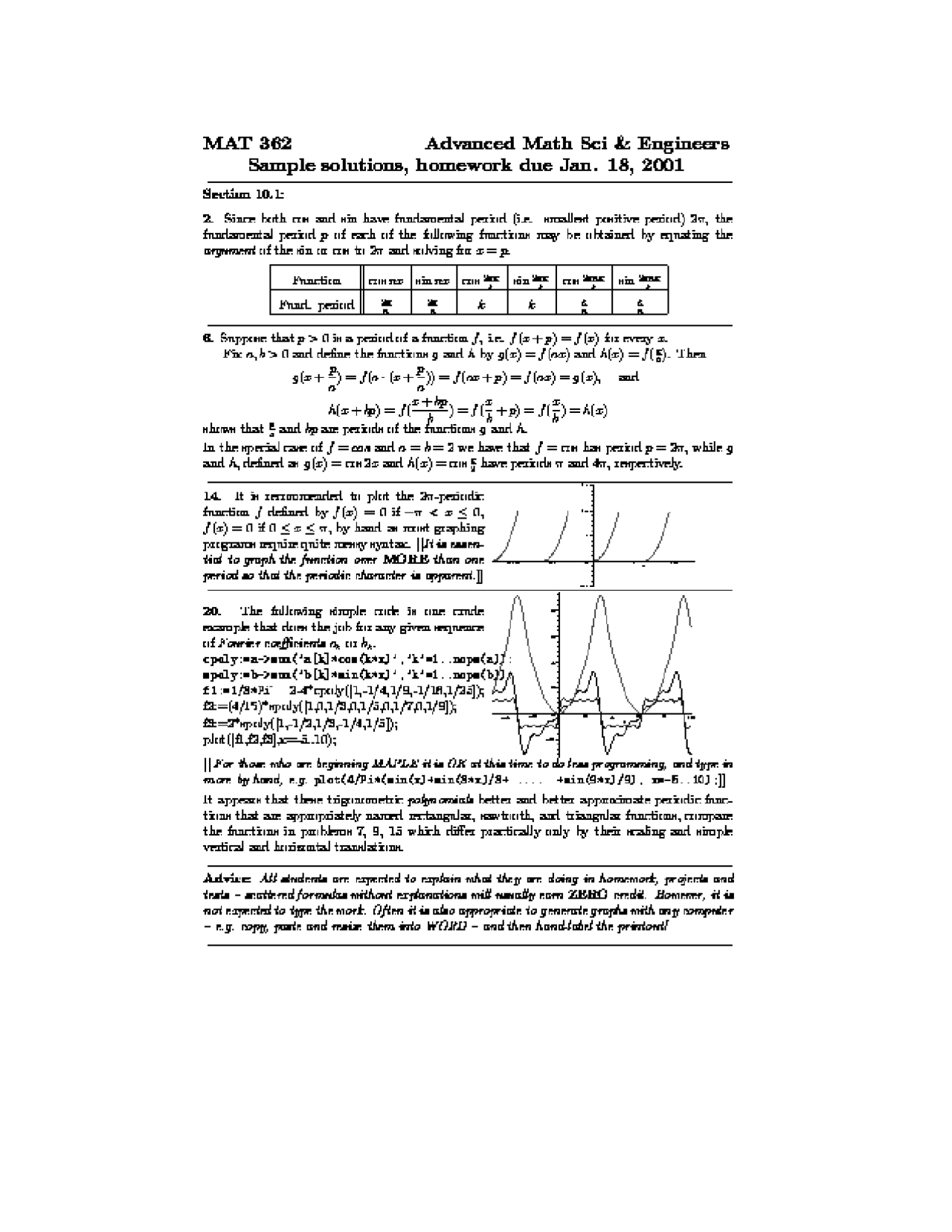 3 Solved Problems on Advanced Mathematical Science - Assignment | MAT ...