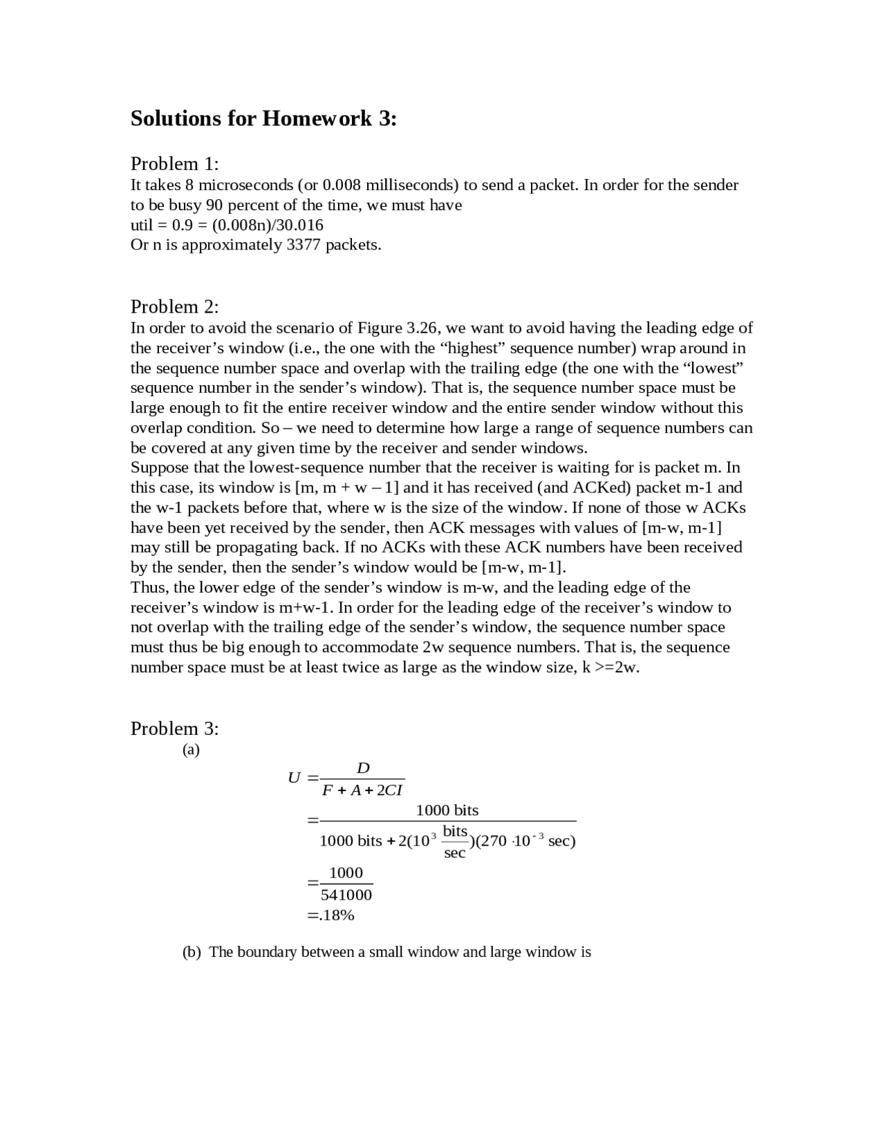 5 Questions With Solution Of Computer Networks Assignment 3 Cse 434